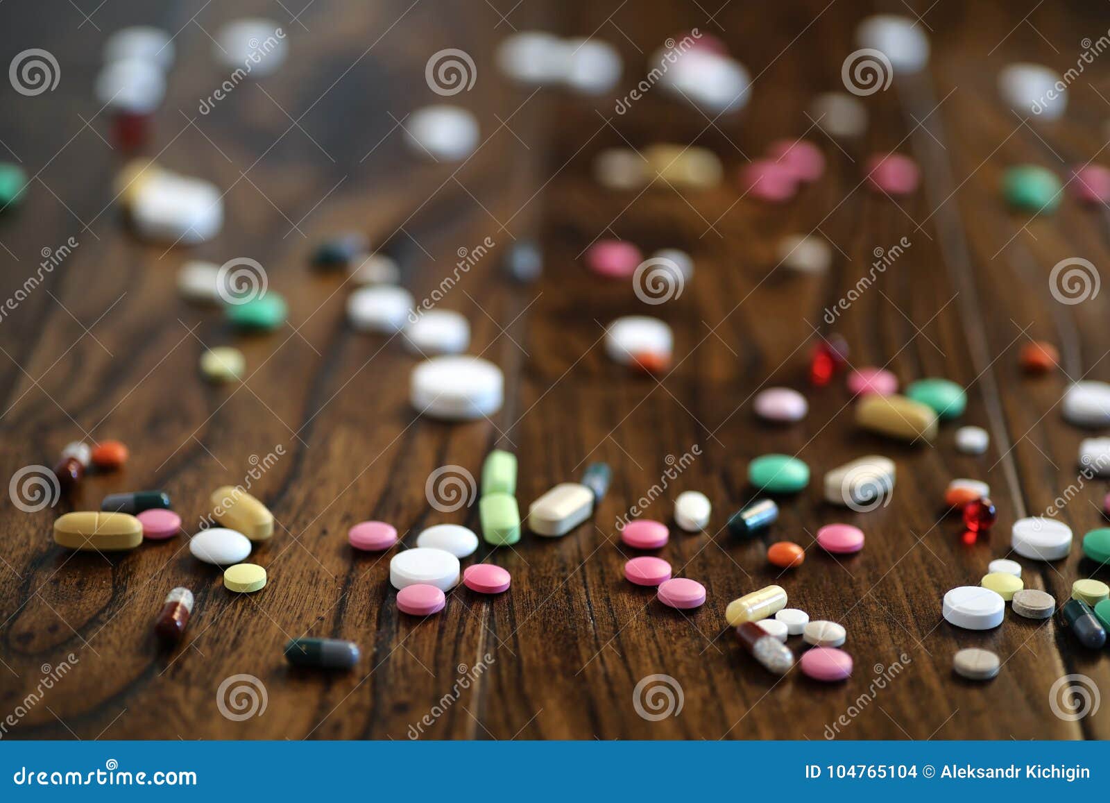 Multicolored Tablets of Different Shapes and Sizes Stock Photo - Image ...