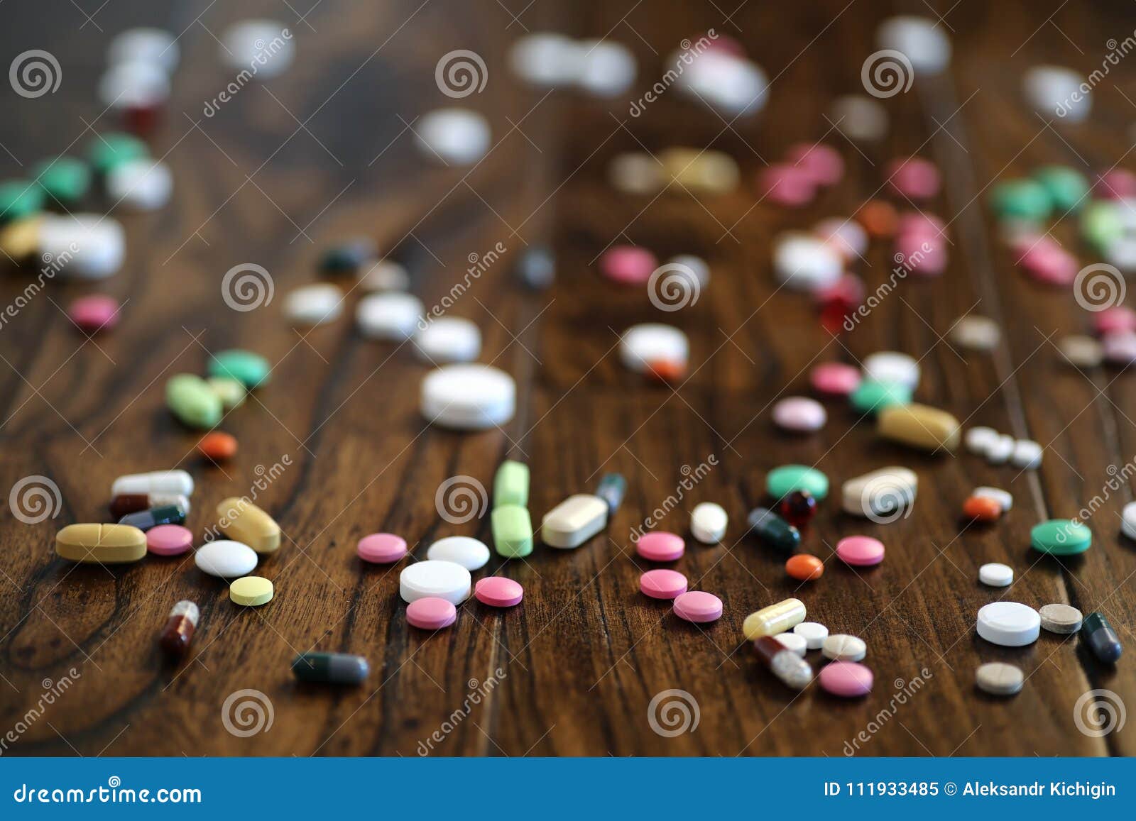 Multicolored Tablets of Different Shapes and Sizes Stock Image - Image ...