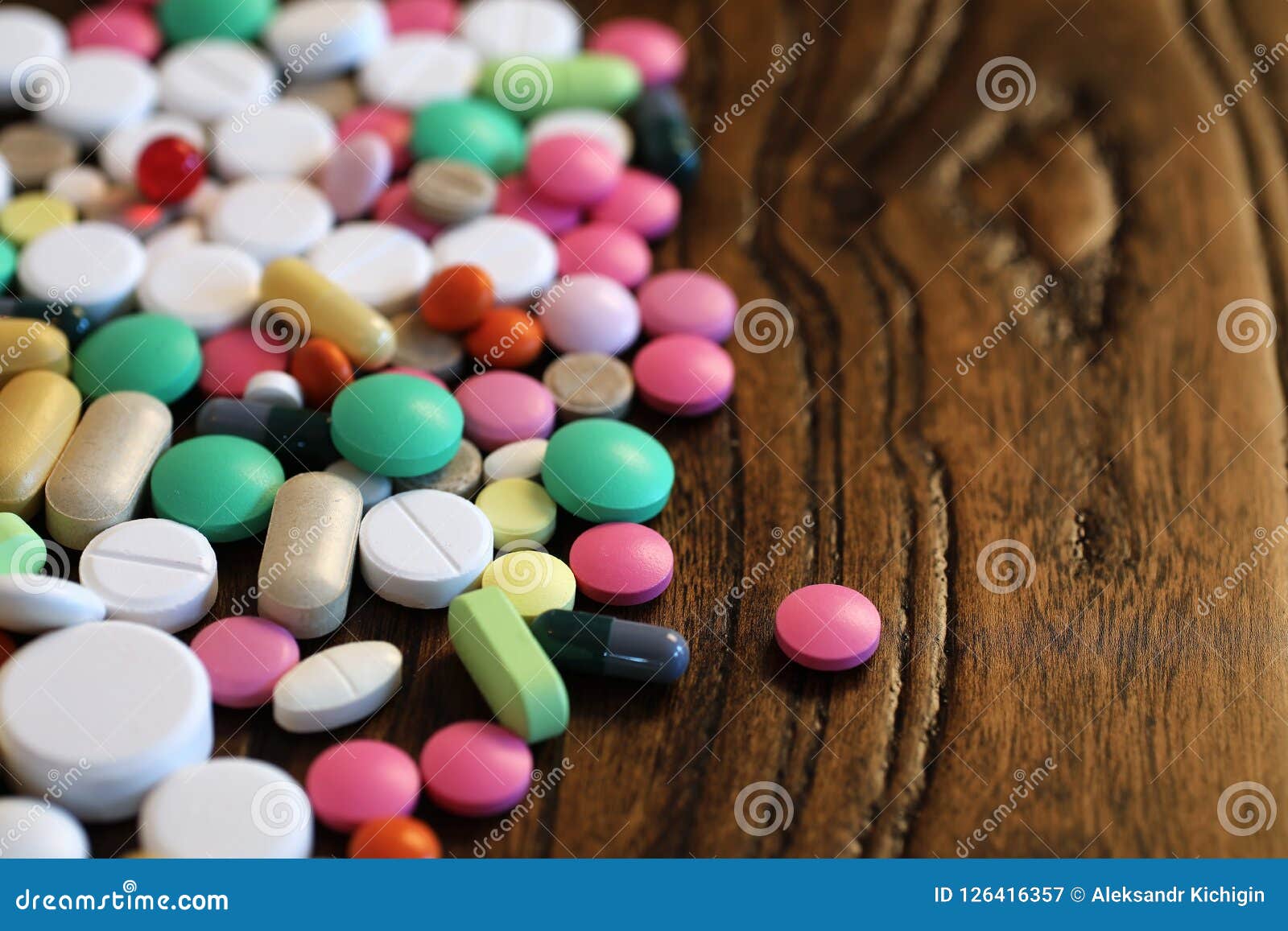 Multicolored Tablets of Different Shapes and Sizes Stock Image - Image ...