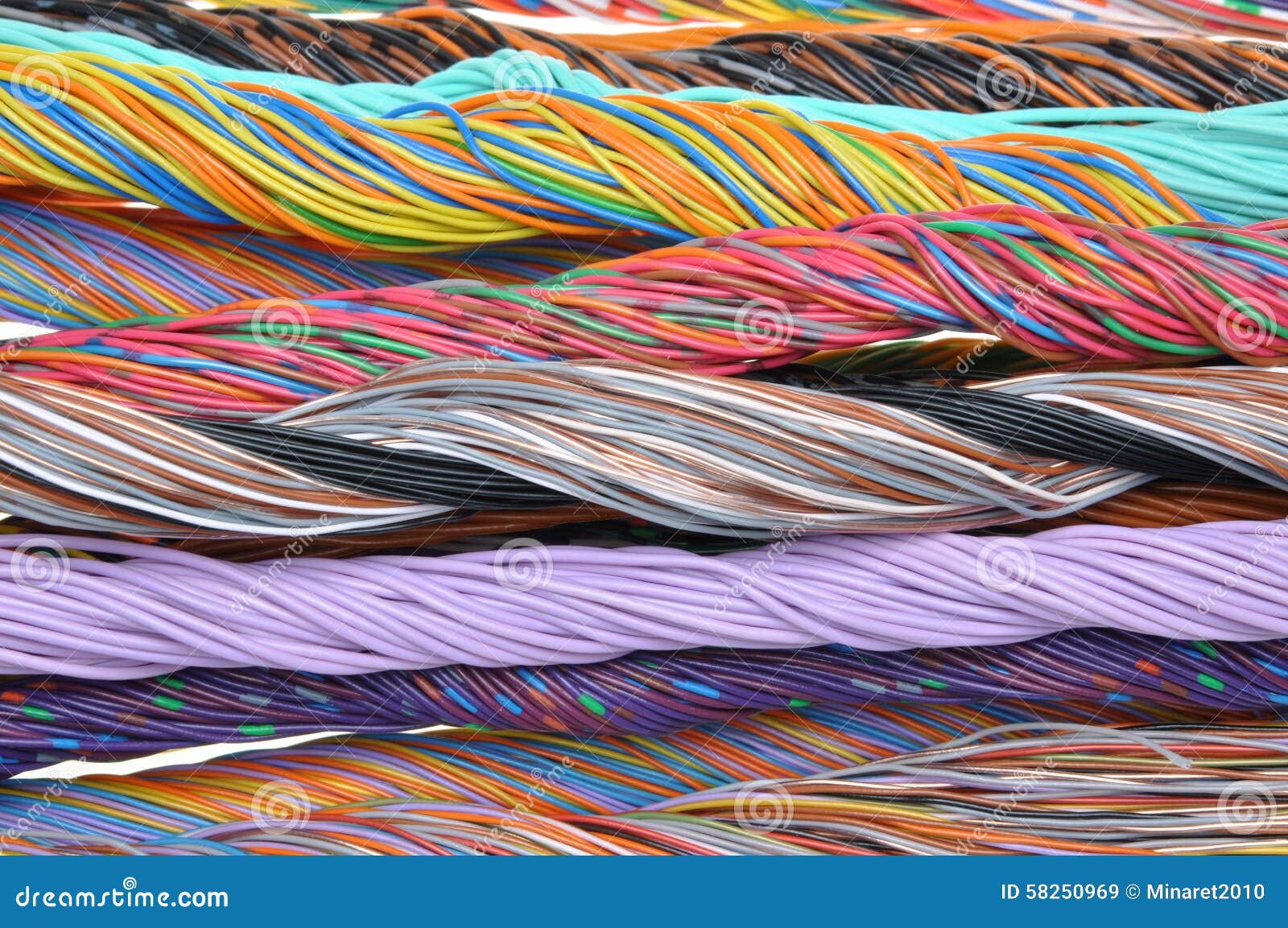 Multicolored Telecommunication Cables Stock Image - Image of colour ...