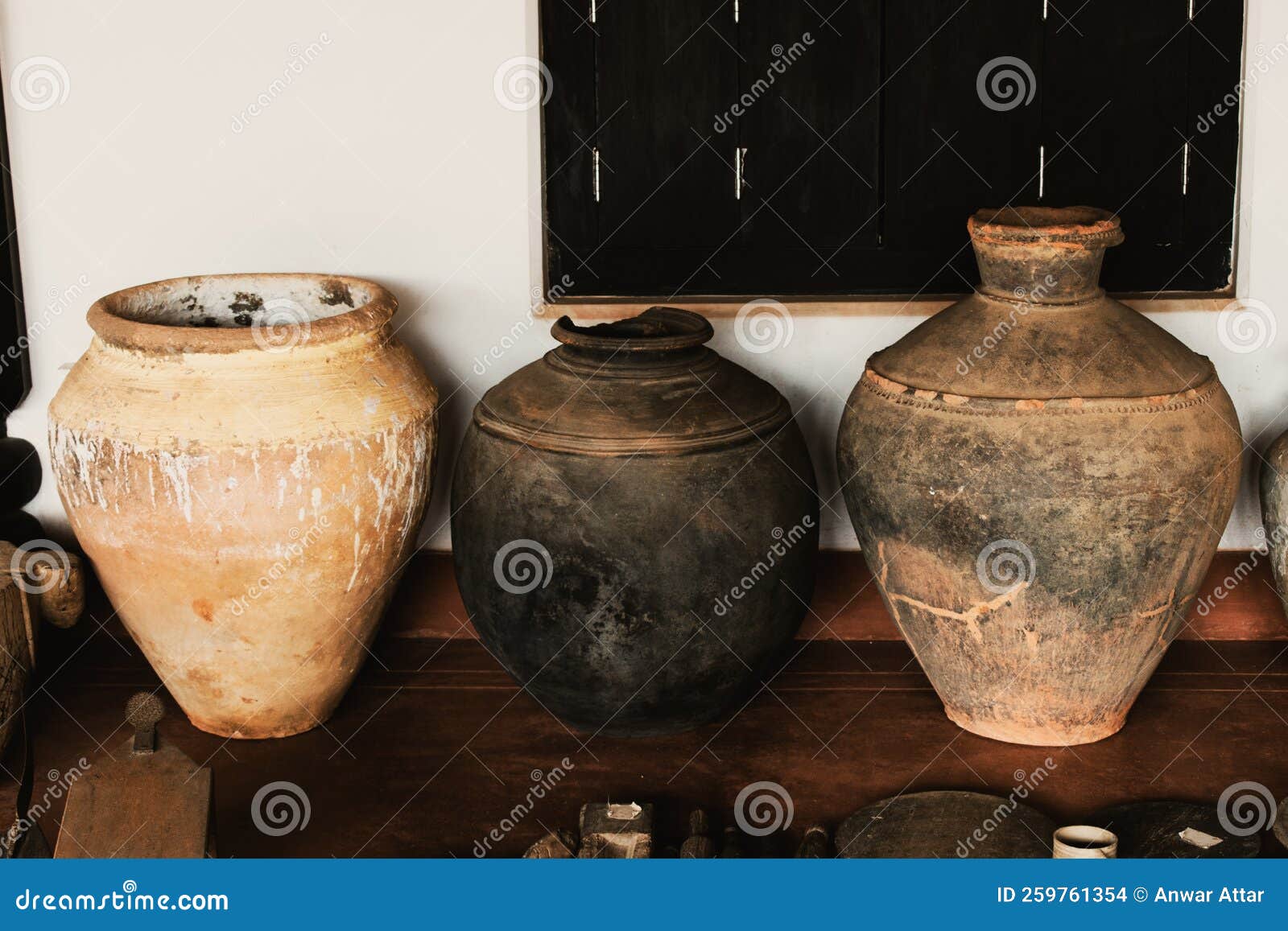 Multicolored Terracotta Clay Pots, Water Storage Pots. Stock Photo ...