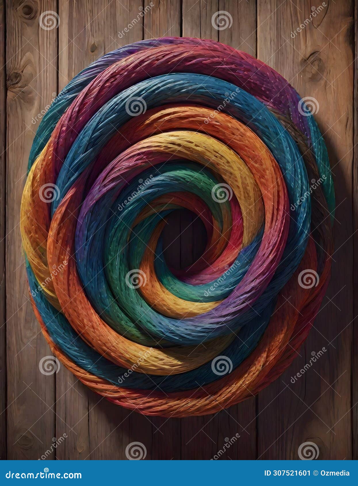 Multicolored Threads Intertwined, Creating a Vibrant and Colorful ...