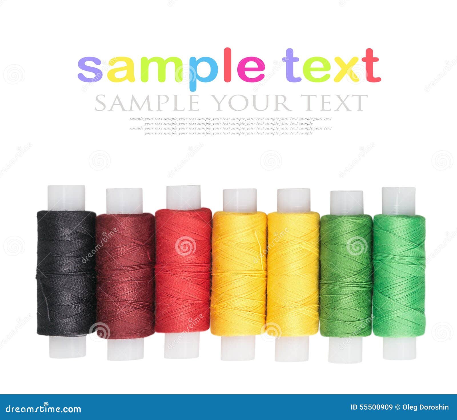 Multicolored Threads Isolated on a White Stock Image - Image of vivid ...