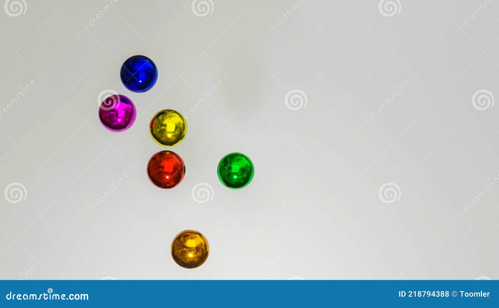 Multicolored Three-dimensional Spheres are Flying Indoors. 3d Render ...
