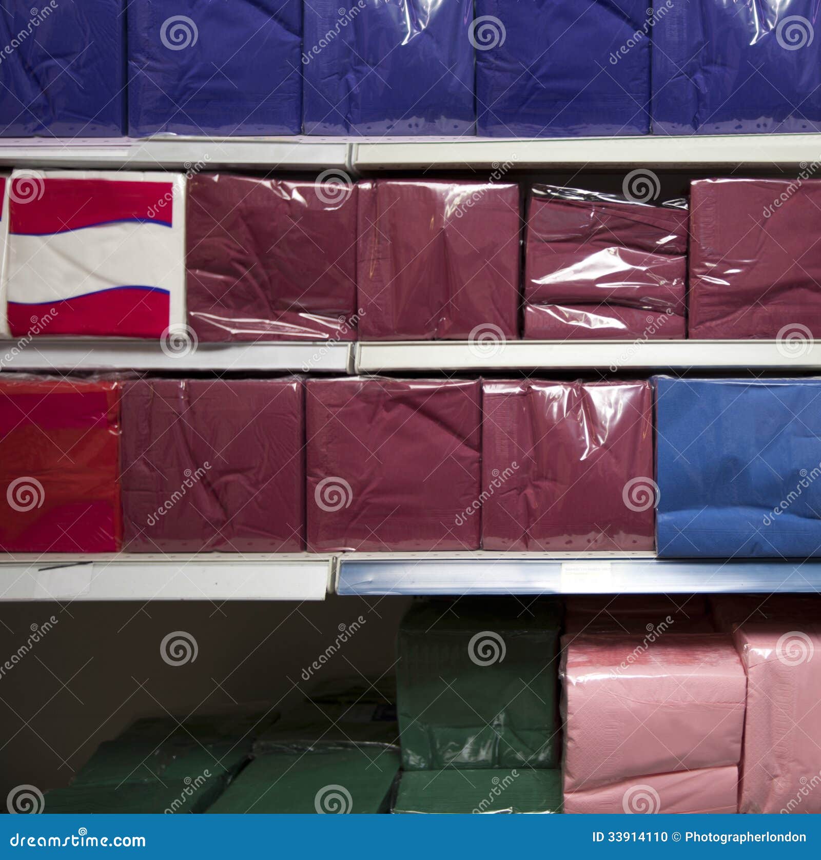 Multicolored Tissues in Supermarket Stock Photo - Image of large, store ...