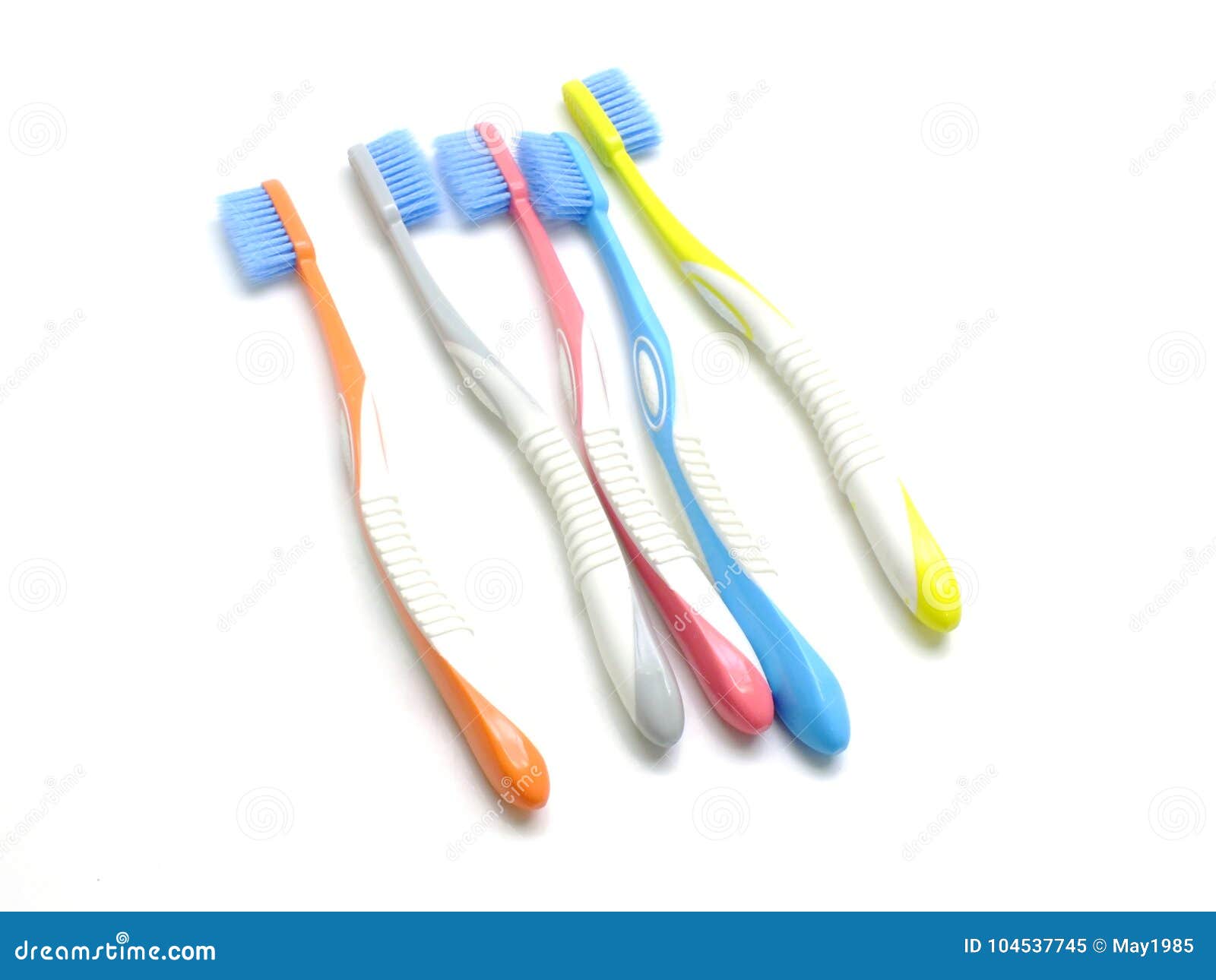 Multicolored Toothbrushes Isolated on White Background Stock Image ...