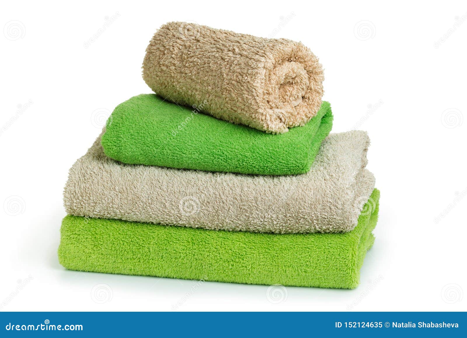 Stack of Bath Towels Isolated on White Stock Image - Image of clean ...