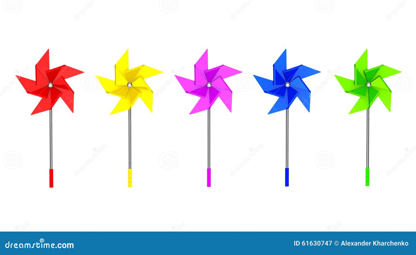 Pinwheel Or Windmill Toy Spinning Vector Flat Cartoon Illustration ...