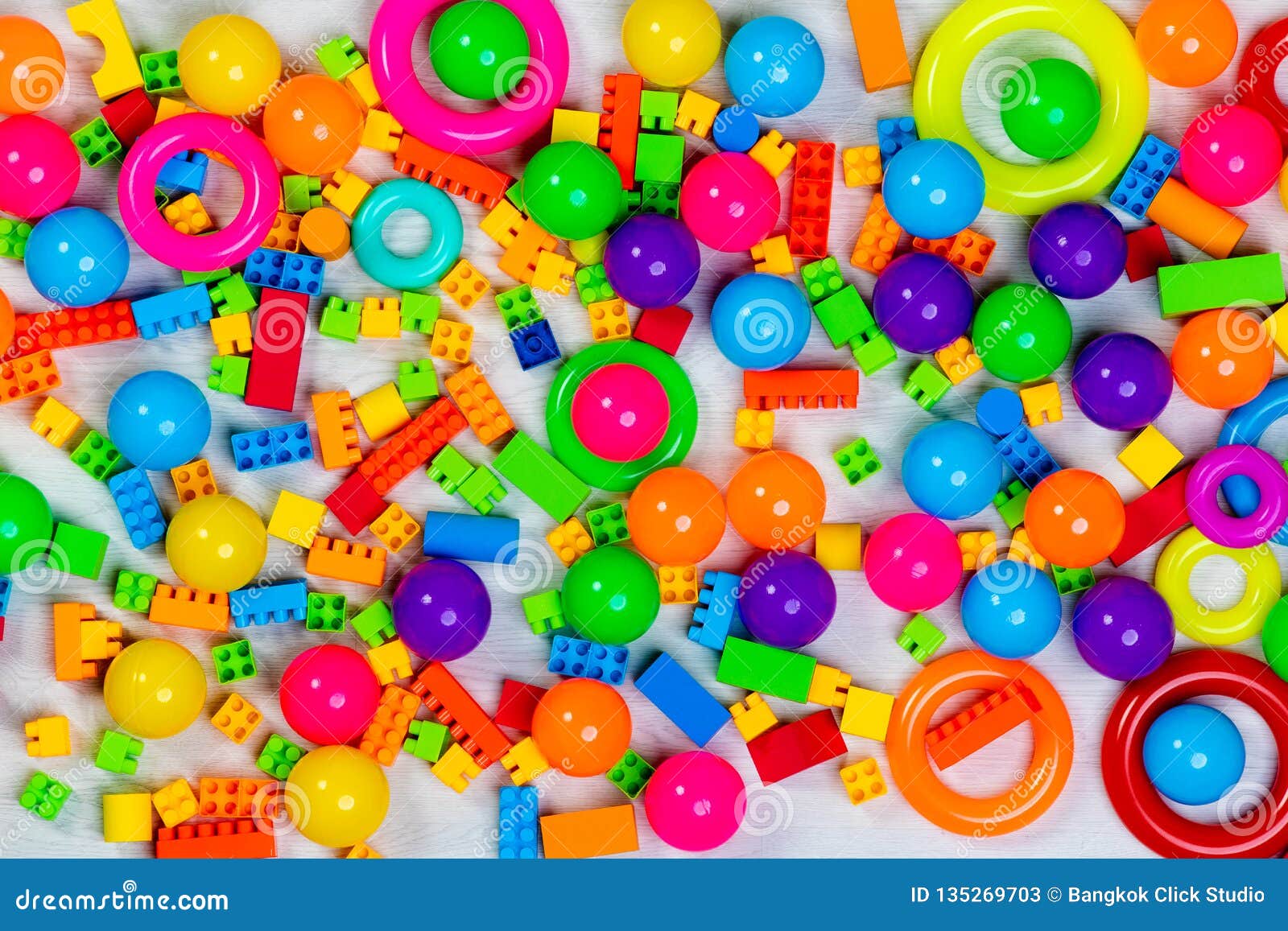 Multicolored Toys Blocks And Bricks Stock Image Image Of Background Leisure 135269703