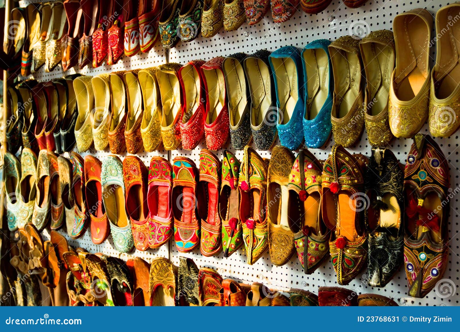 Multicolored Traditional Indian Shoes Stock Image - Image of shoes ...