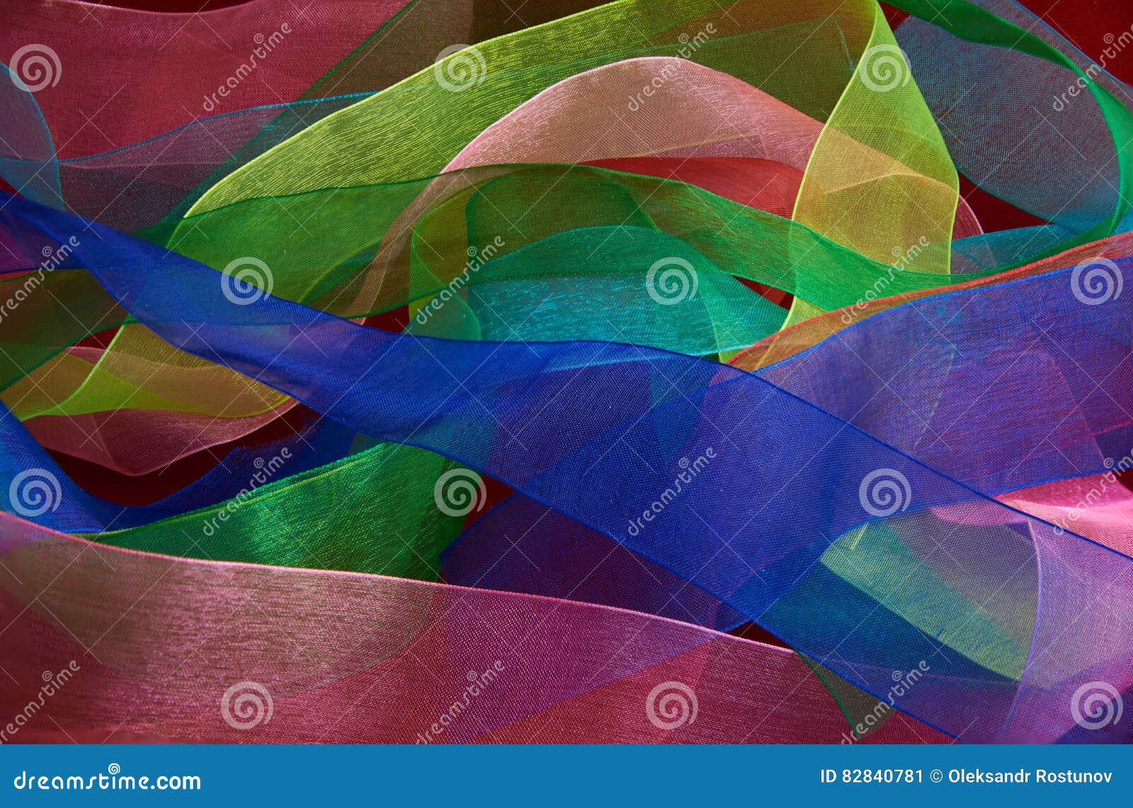 Multicolored Translucent Ribbons Scattered Randomly Stock Image - Image ...