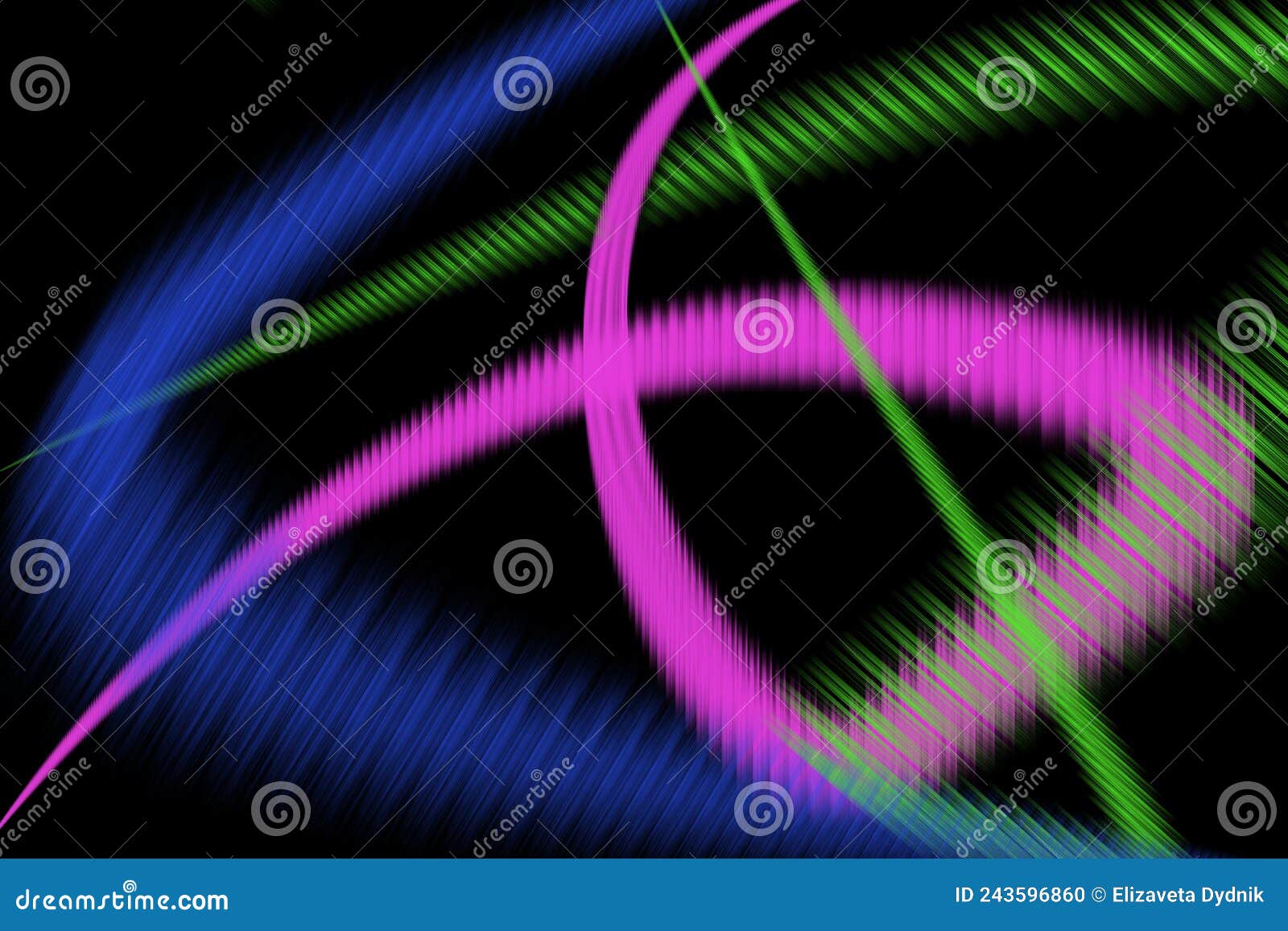 Multicolored Translucent Strips of Light Isolated on a Black Background ...