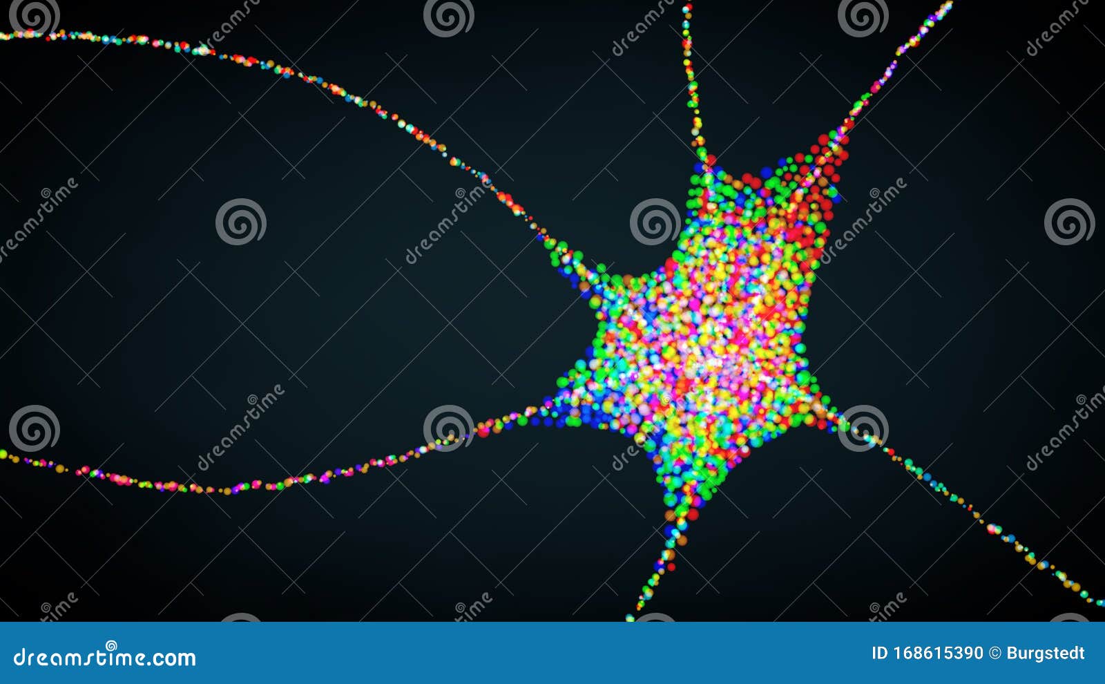 Multicolored and Transmitting Single Nerve Cell or Neuron Stock ...