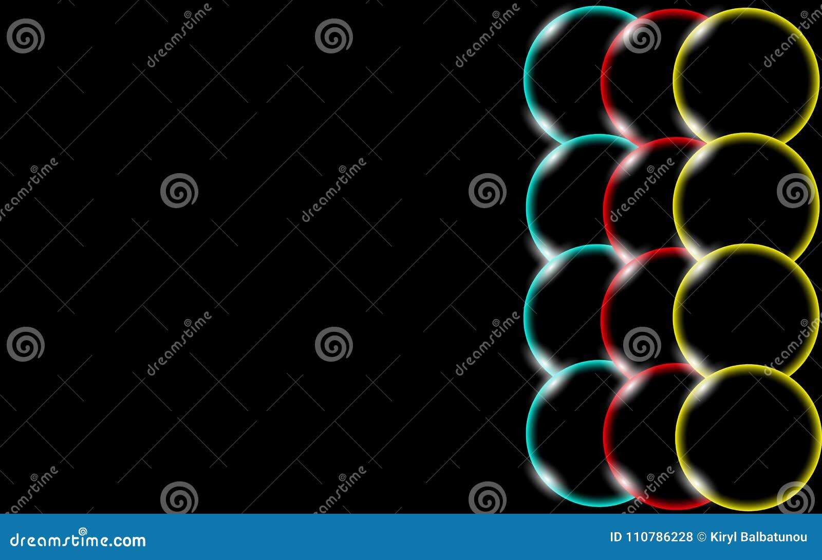 Glare Bubbles With Light, Light Effect With Bubbles On Black Background ...