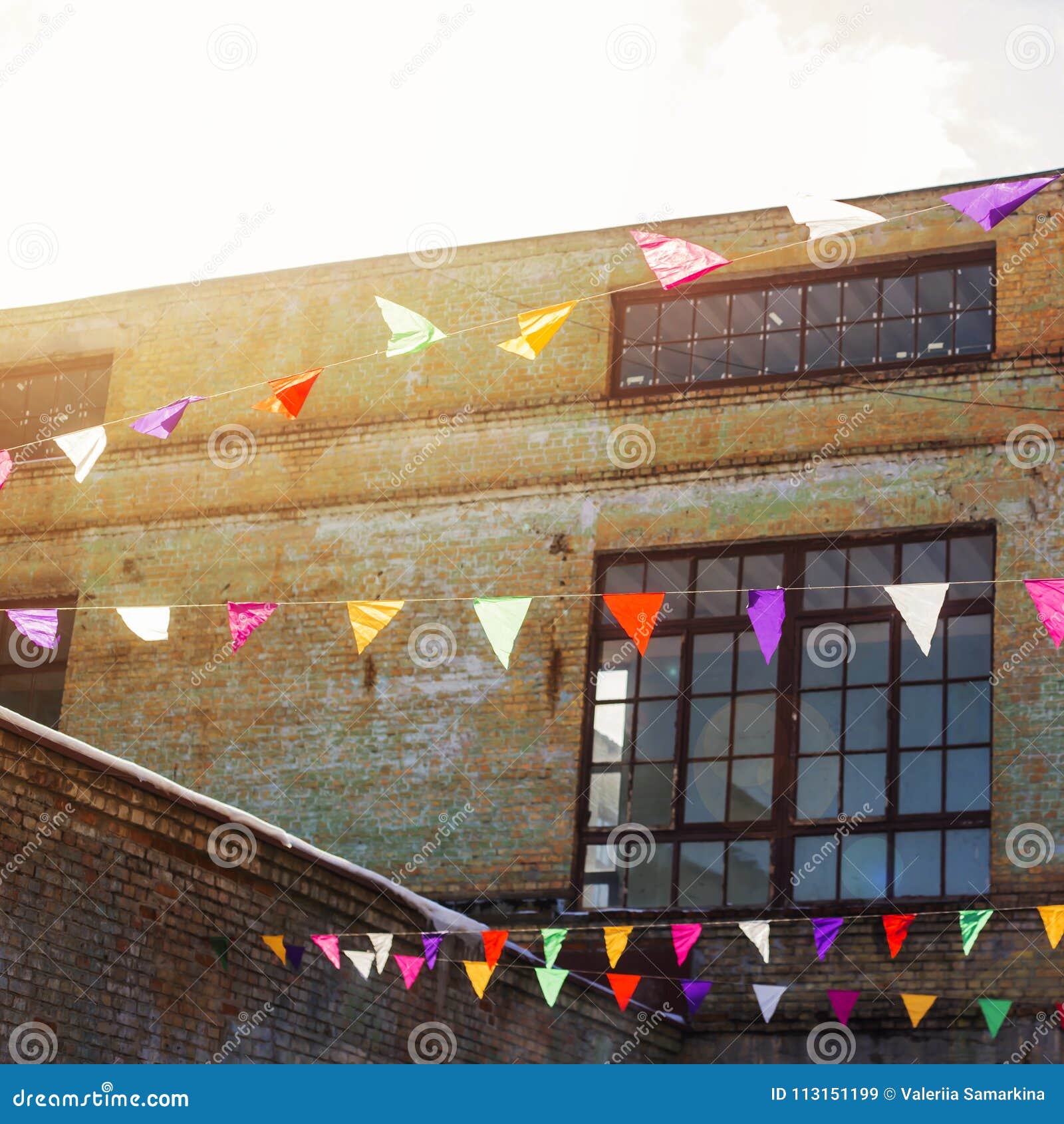 Decorative Multi-colored Flags Stock Image - Image of flags, bright ...