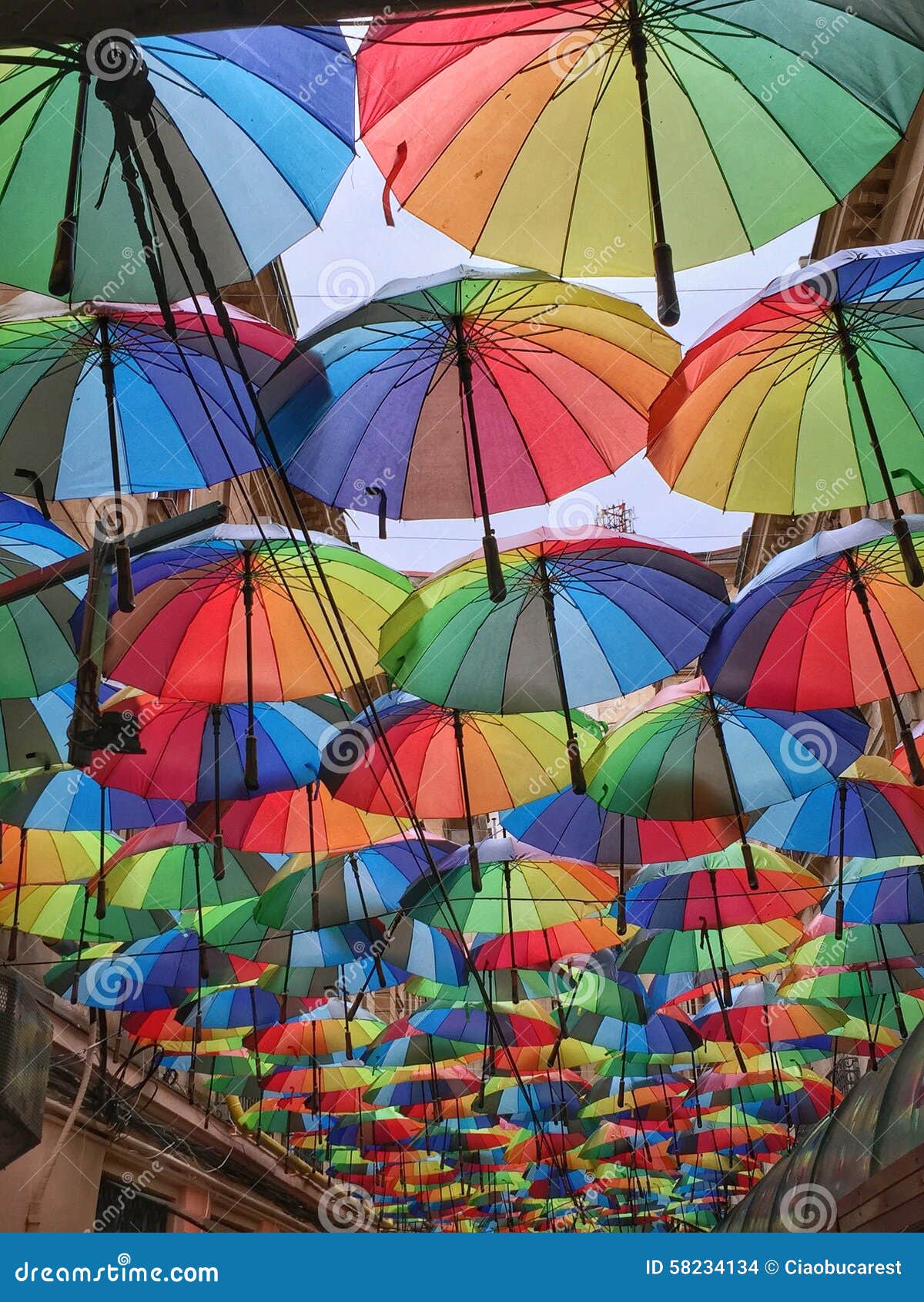 Multicolored umbrellas stock photo. Image of elements - 58234134