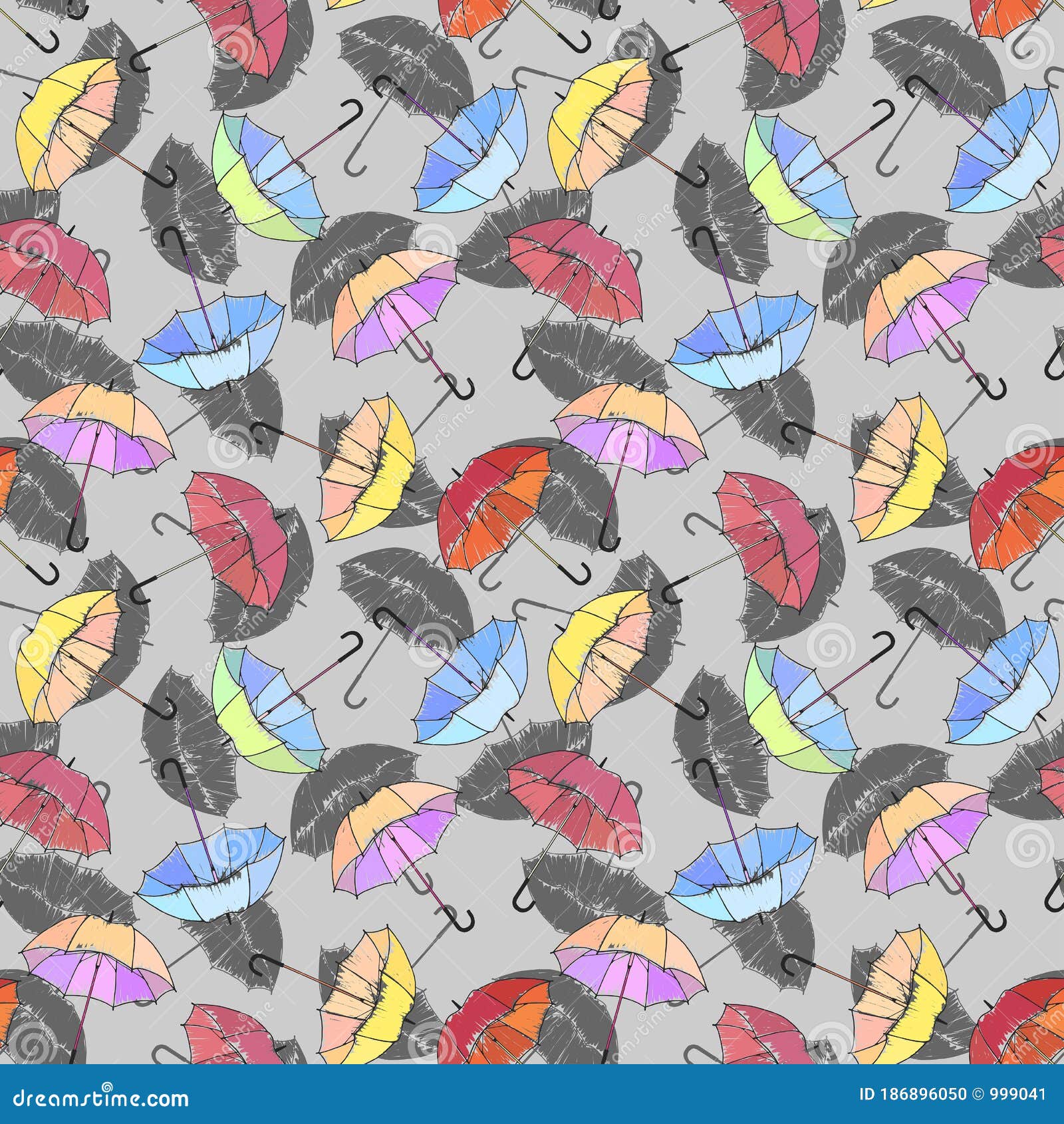 Multicolored Umbrellas Seamless Pattern. Children`s Pattern. Vector ...
