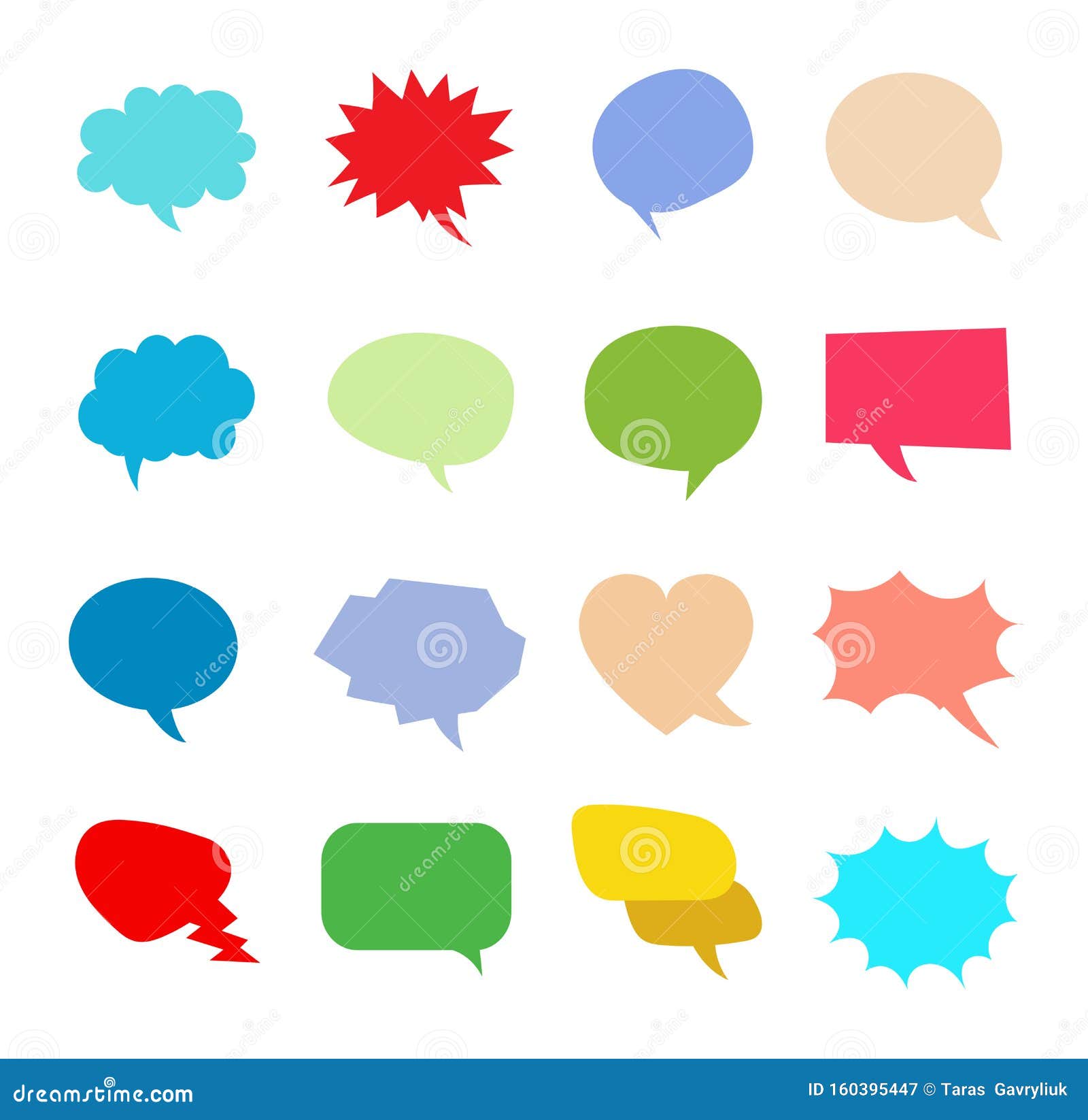 Multicolored Variety of Empty Speech Bubbles Stock Vector ...