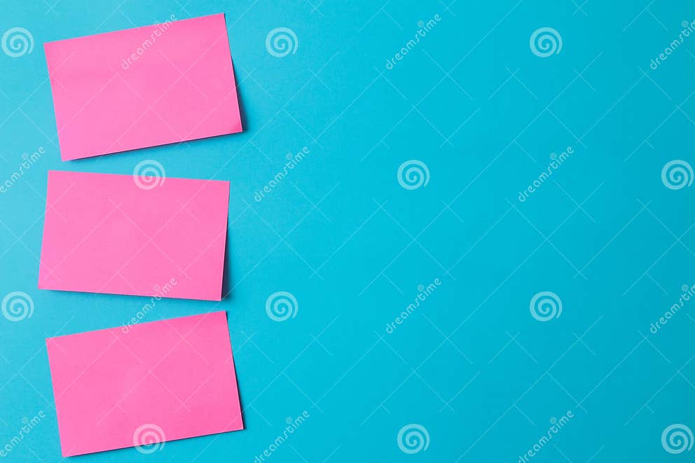 Multicolored Various Notes or Sticky Post-it on a Blue Background ...