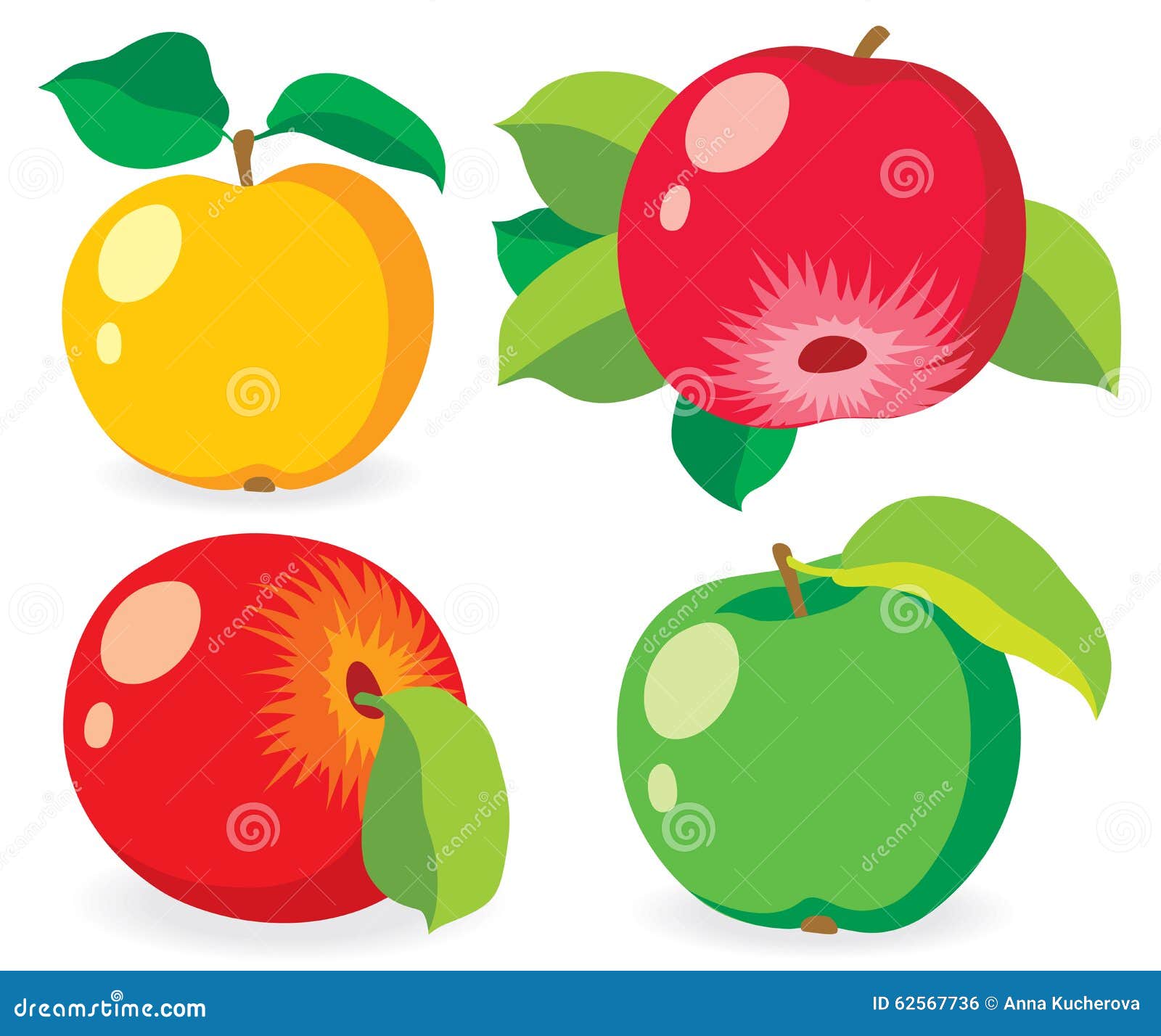 Multicolored vector apples stock vector. Illustration of food - 62567736