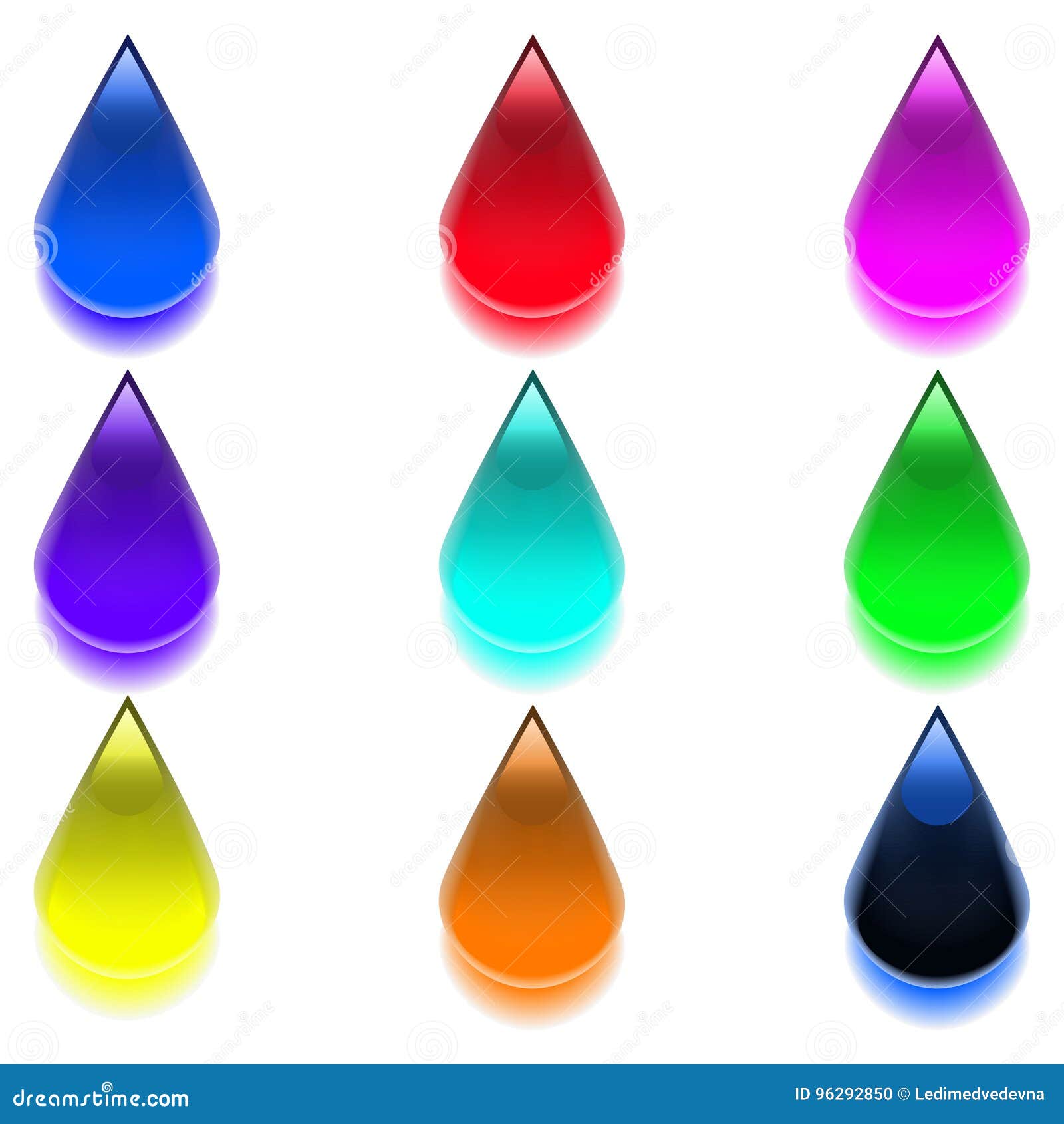 Multicolored vector drops stock vector. Illustration of purple - 96292850