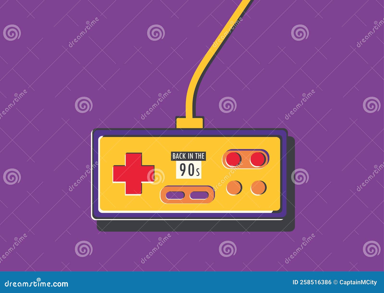 Multicolored Vector Illustration of Retro Joystick for Computer Video ...