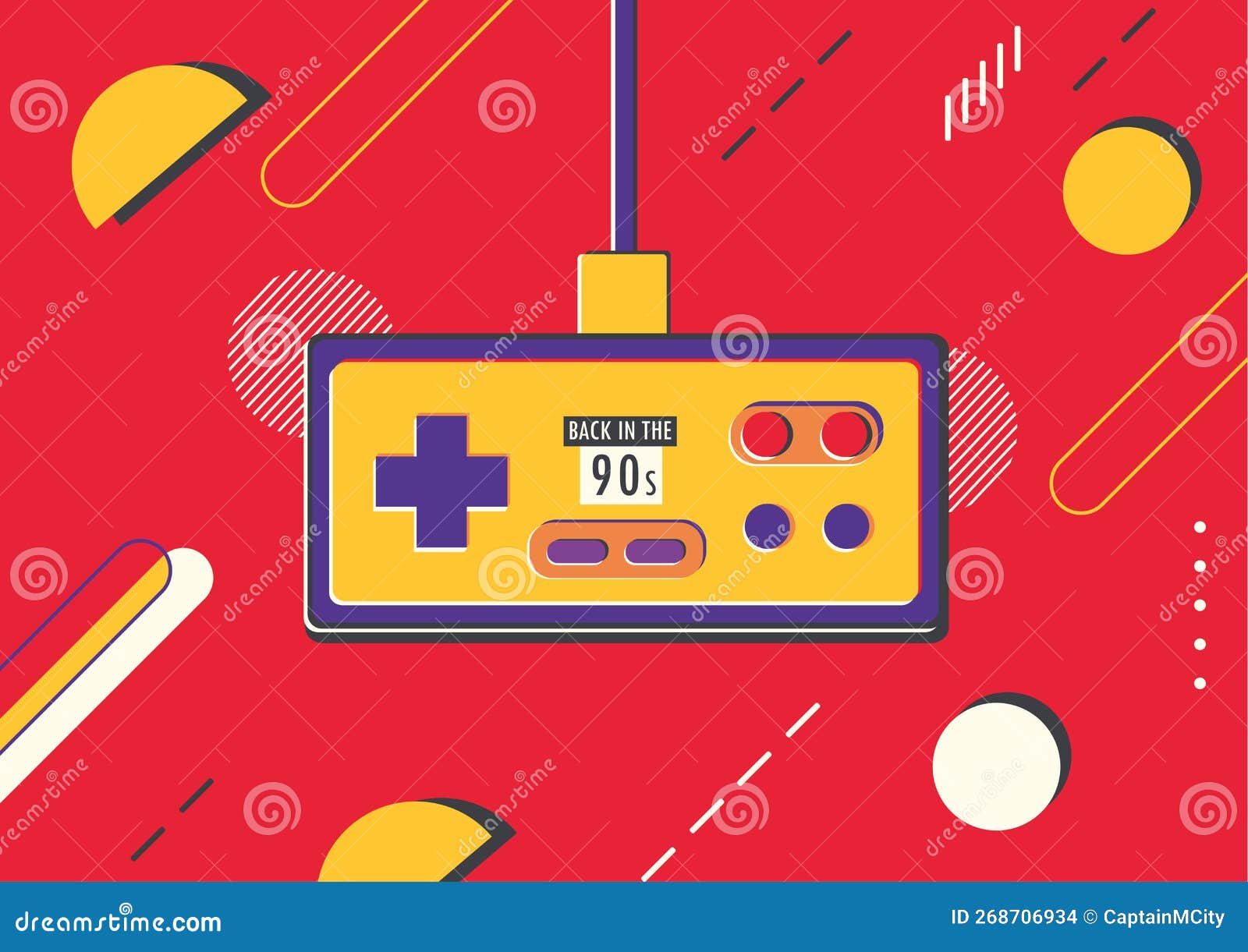 Multicolored Vector Illustration of Retro Joystick for Computer Video ...