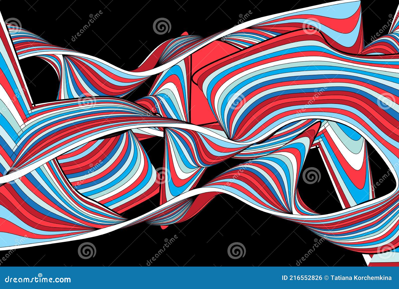 Multicolored Vector Striped Waves Stock Vector Illustration Of Line