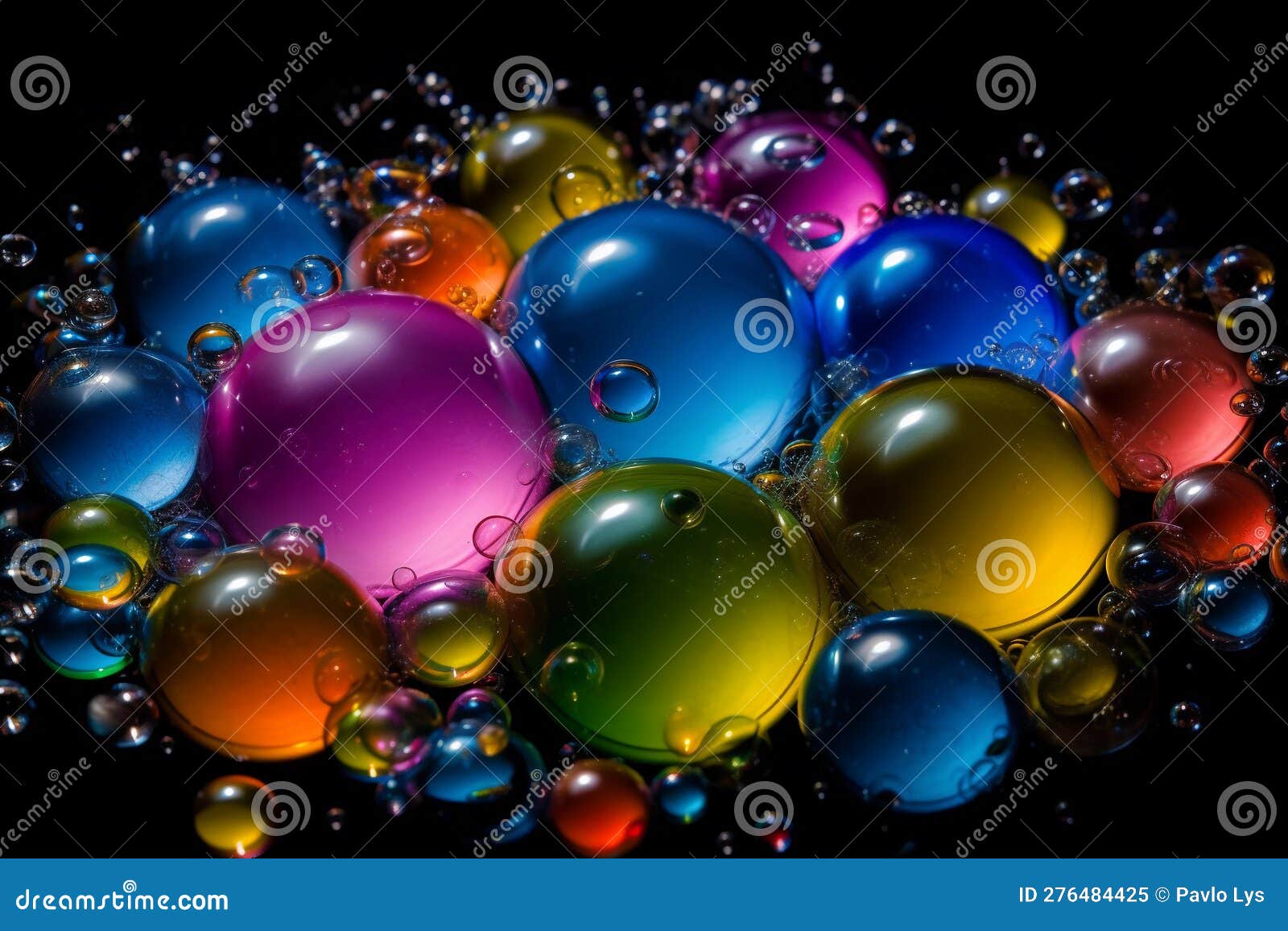 Multicolored Water Bubbles. AI Generated Stock Illustration ...