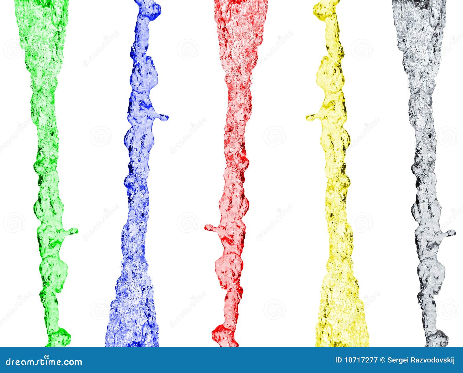 Water Streams Set, Isolated Flow Motion Of Liquid Vector Illustration ...