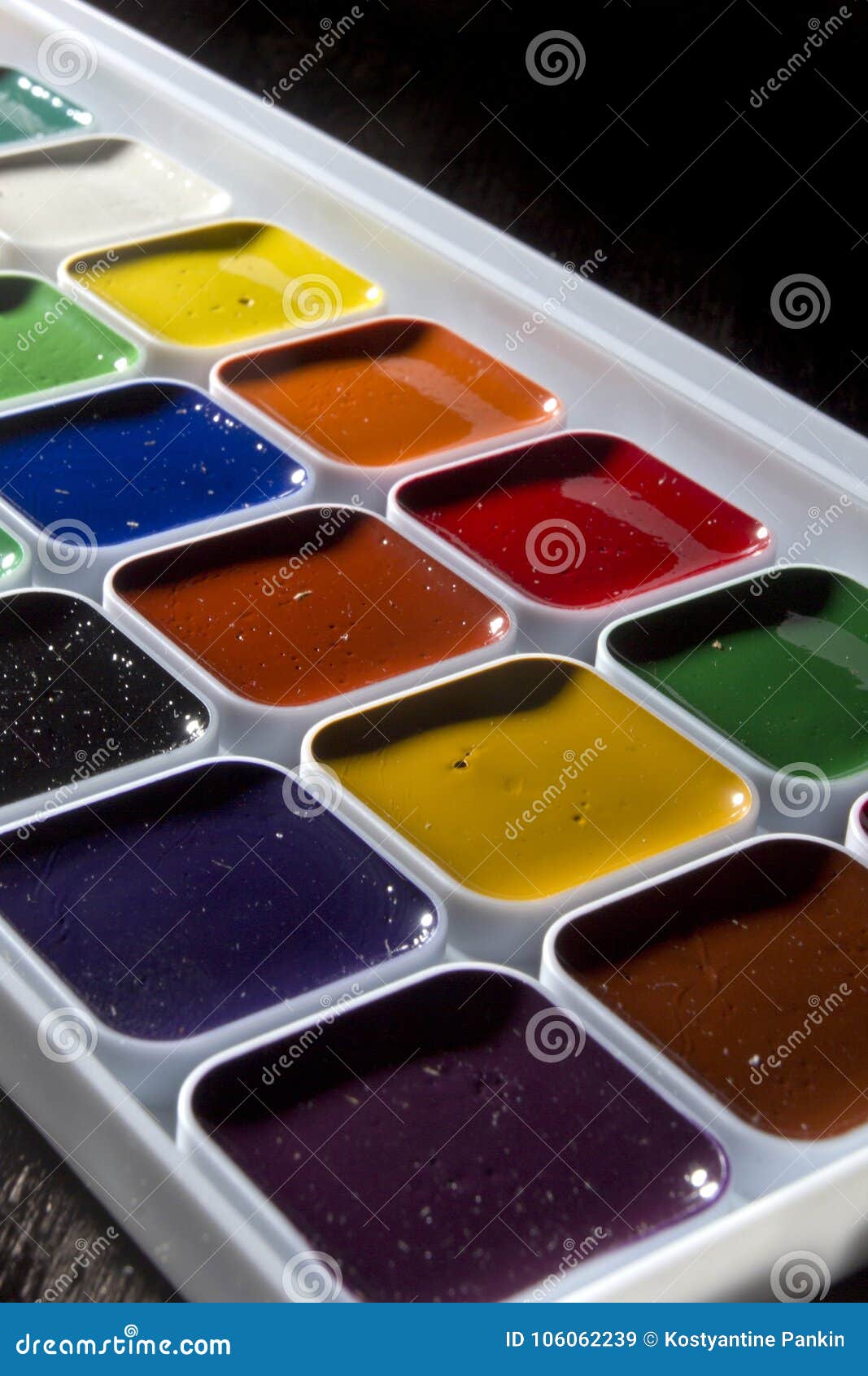 Box of paints stock image. Image of colours, paint, green - 106062239