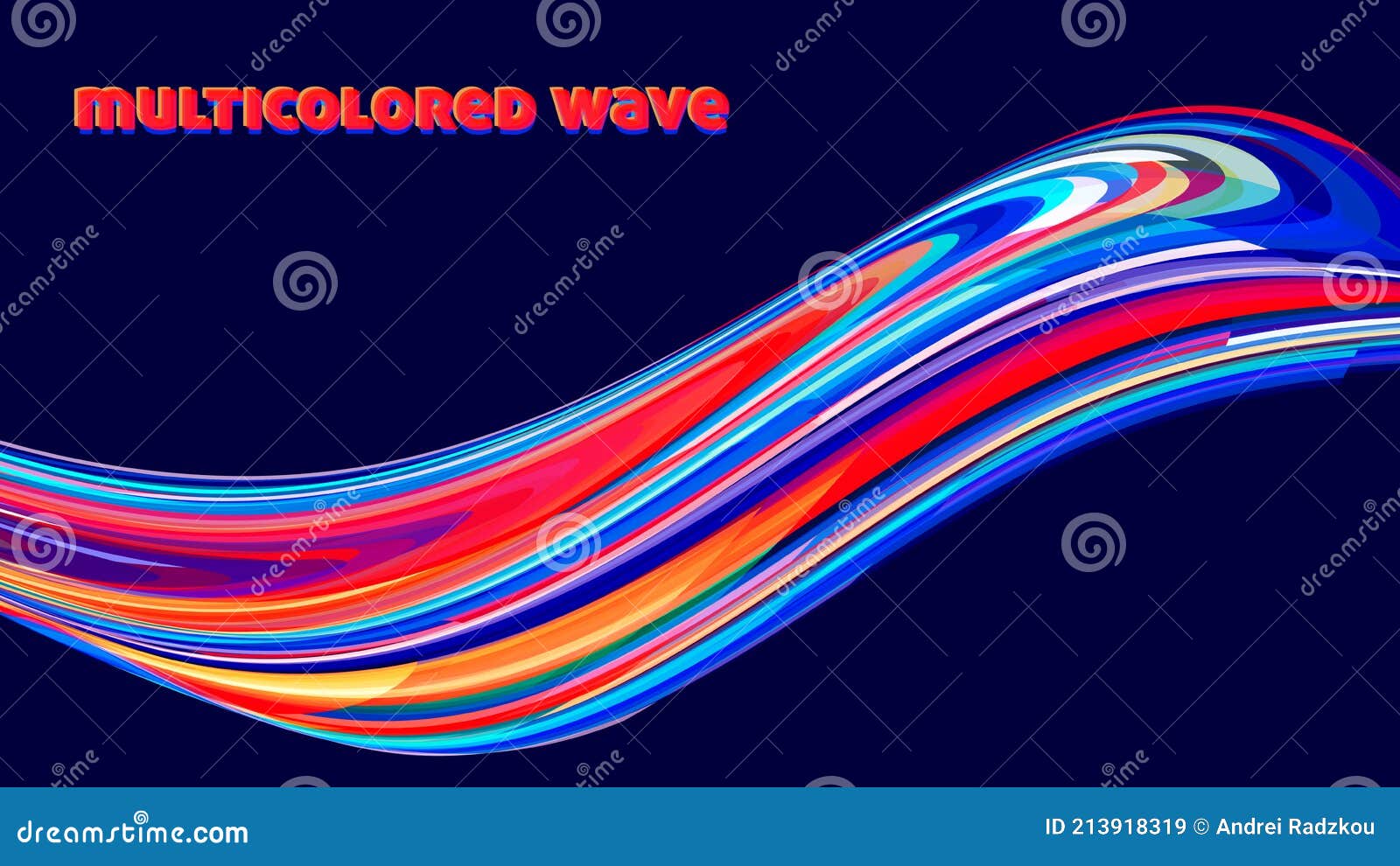 Multicolored Wave on Dark Background. Vector Stock Vector ...