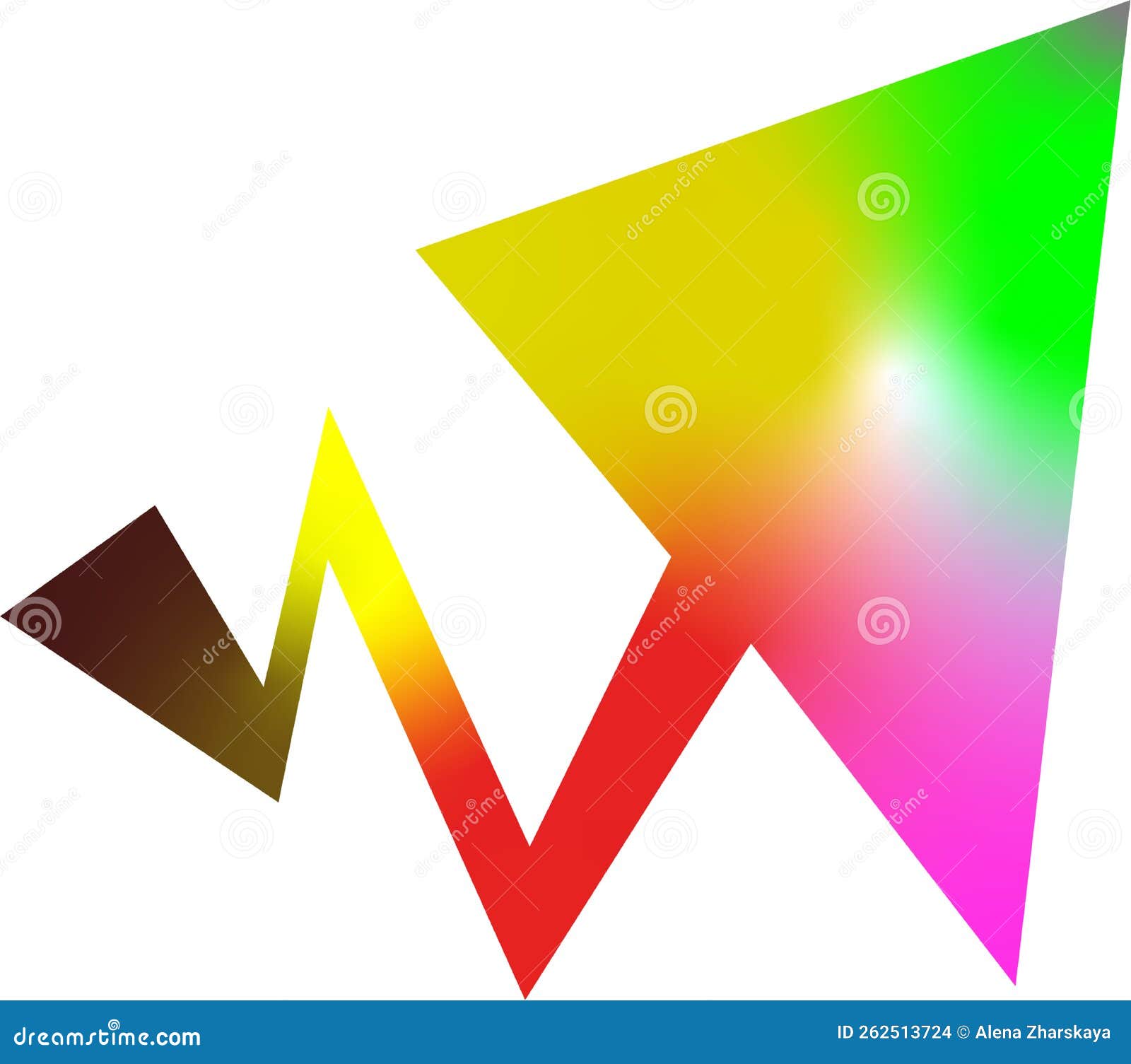Multicolored winding arrow stock illustration. Illustration of diagram ...