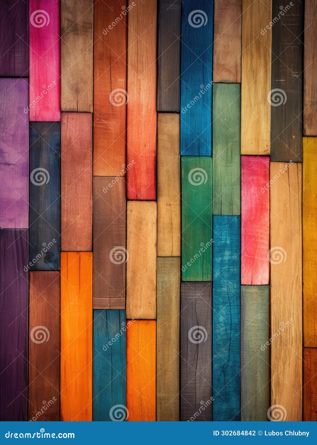 Multicolored Wood Background. Vintage Wallpaper Pattern Stock Photo ...