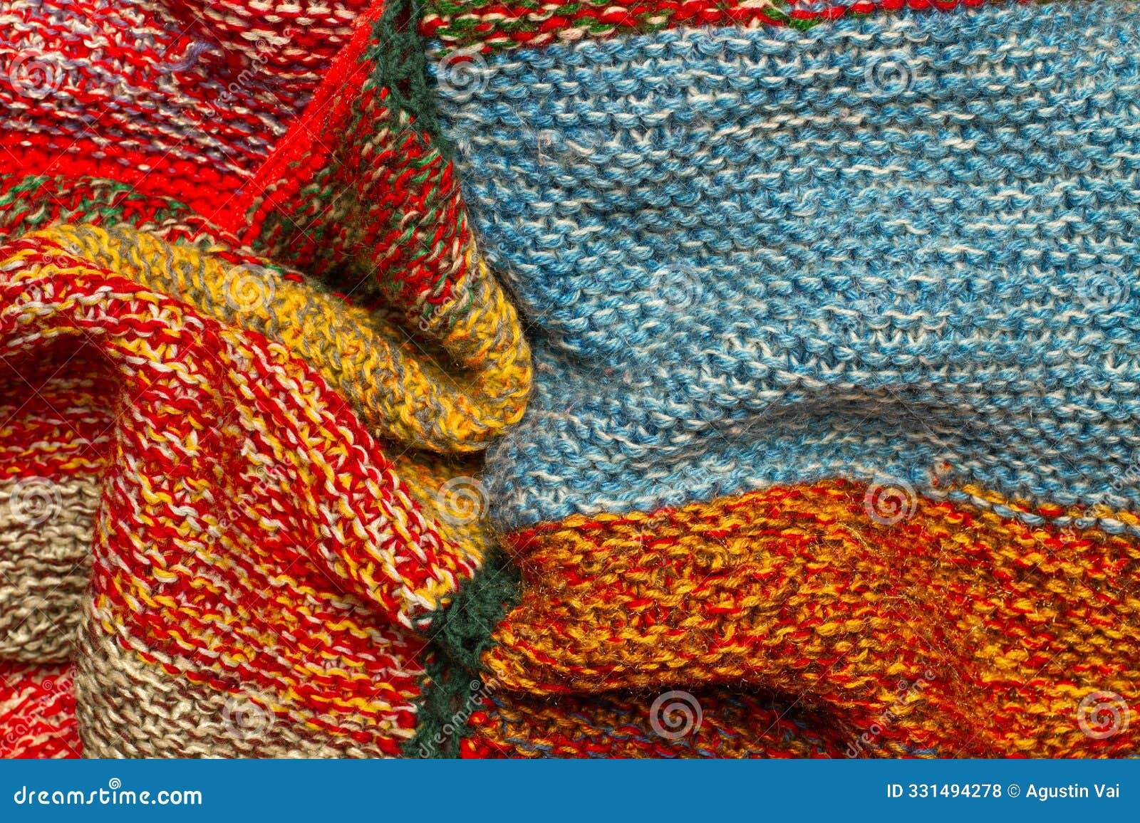 Multicolored Wool Cloth Texture in Close Up View Stock Photo - Image of ...