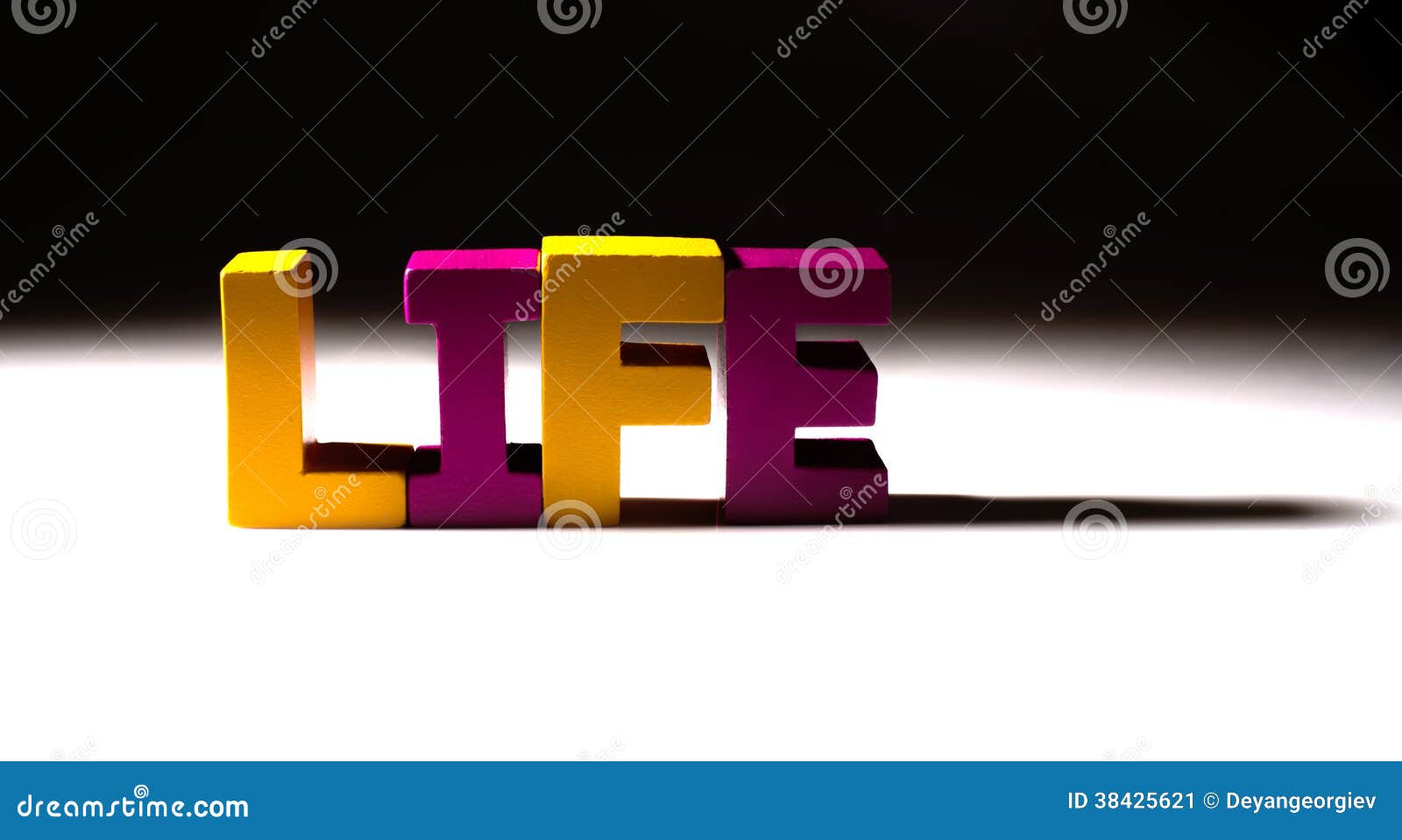 Multicolored Word Life Made of Wood. Stock Image - Image of message ...