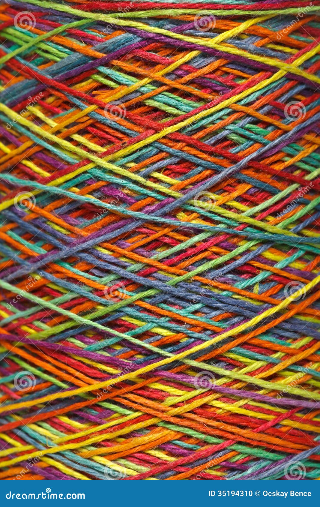 Multicolored yarn roll stock photo. Image of blue, filament - 35194310