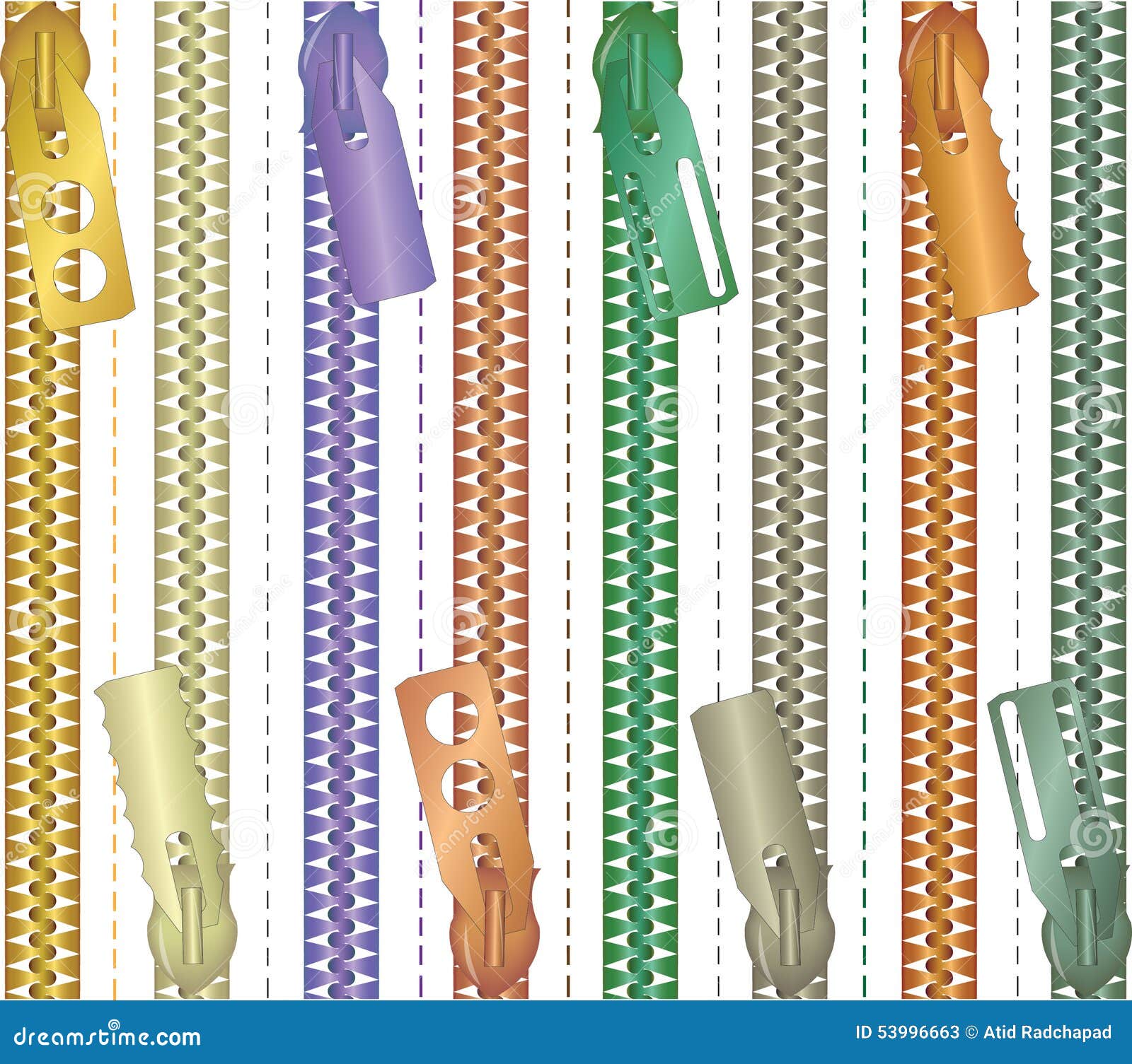 Multicolored Zipper Closeup - Stock Illustration - Illustration of ...