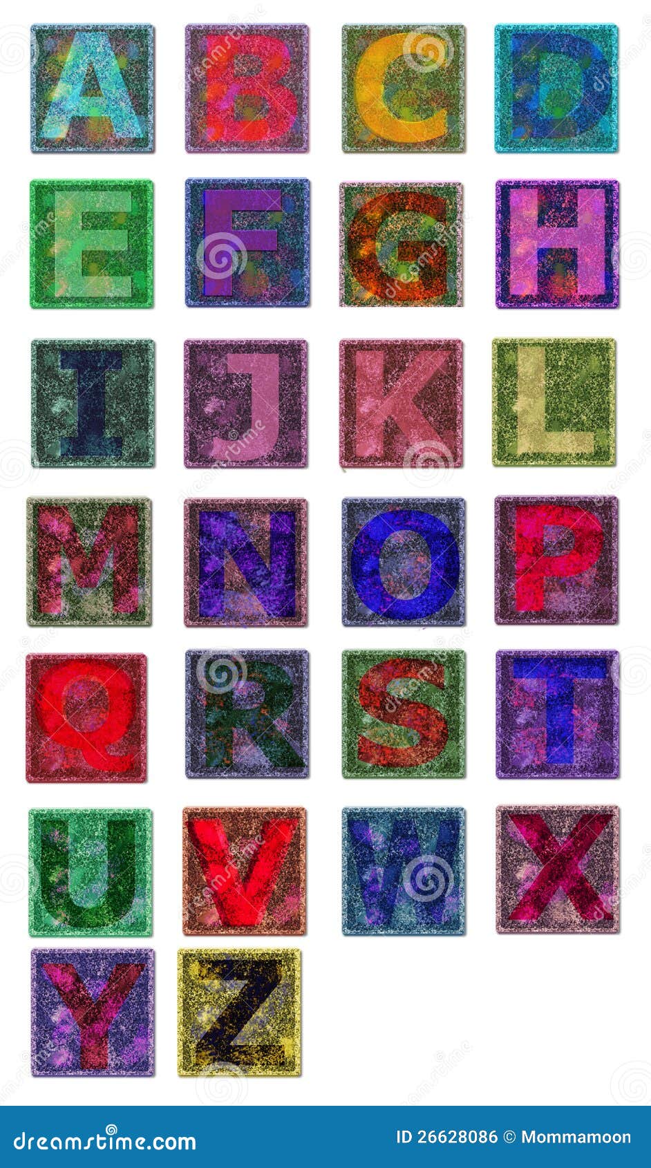Multicolors of the Alphabet Stock Illustration - Illustration of floral ...
