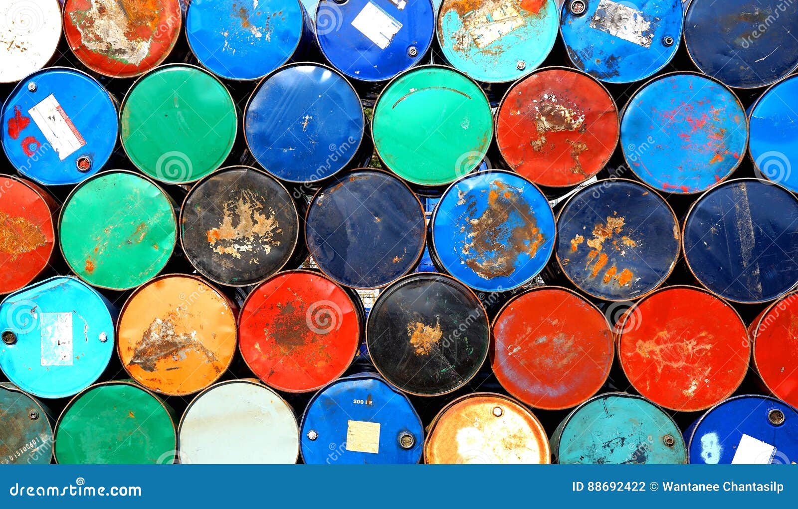 Rows Of Red Hazardous Waste Bins Are Neatly Placed Backside Of The ...