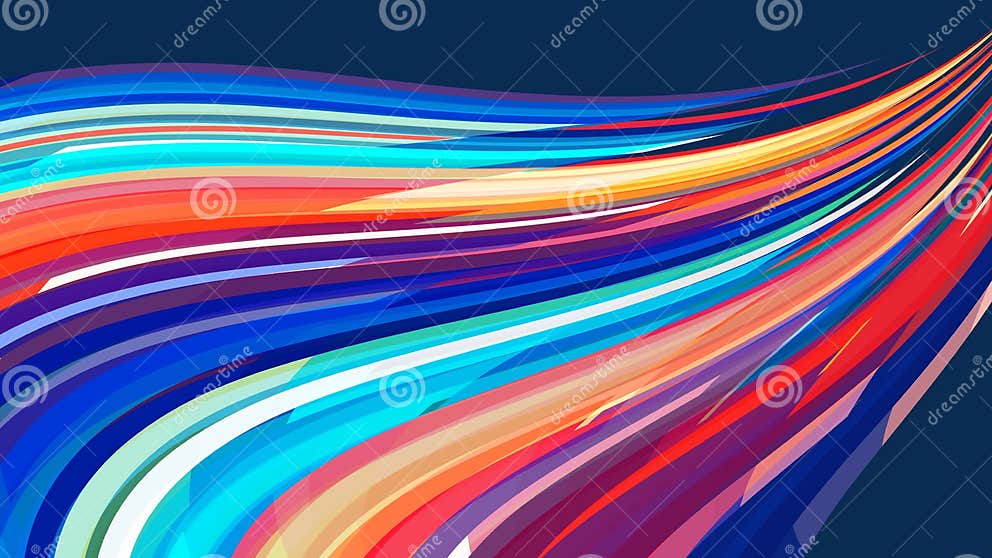 Multicolour Curved Stripes. Technicolor Pattern Stock Vector ...