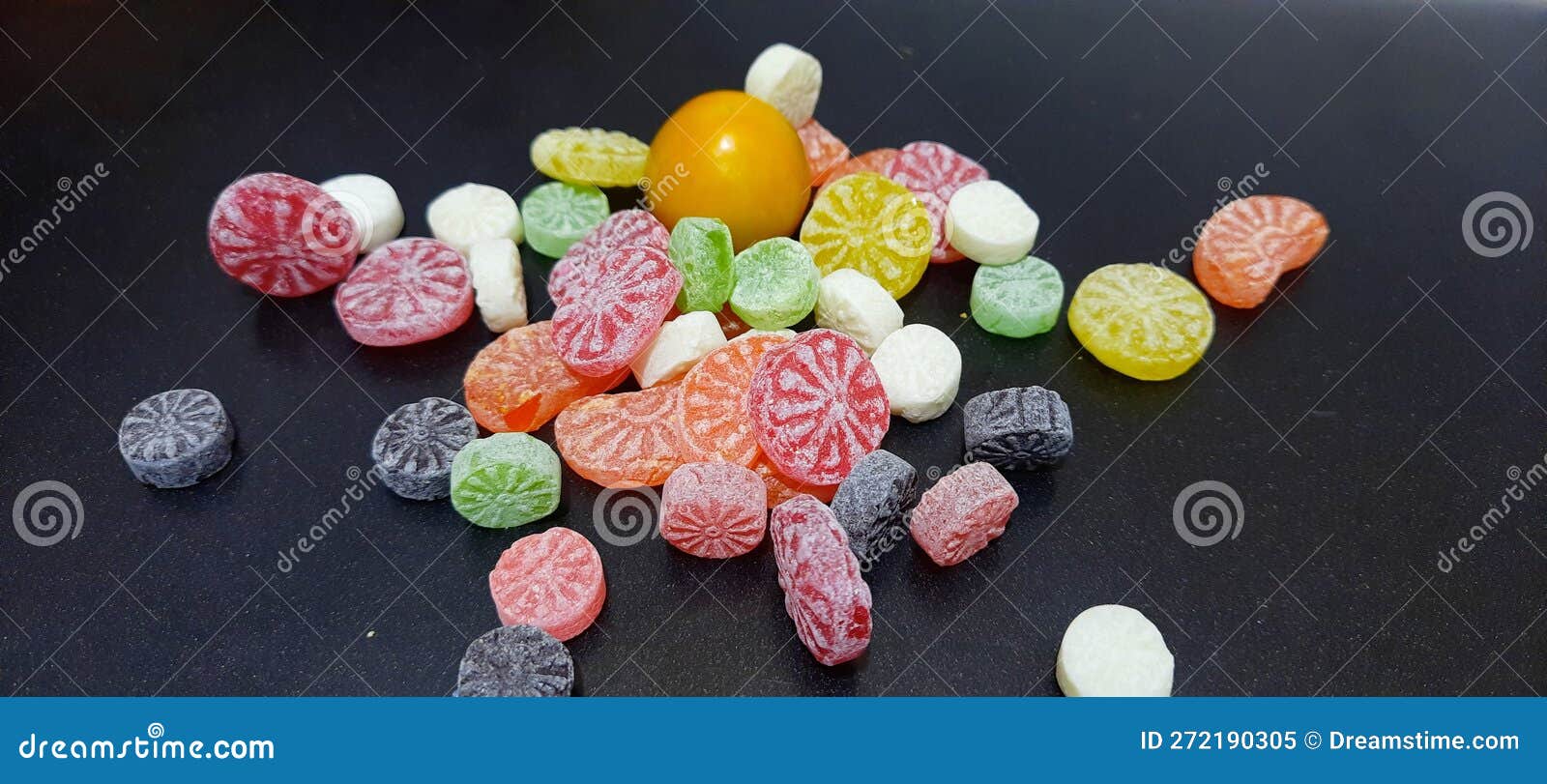 Multicolour Fruit Candies Lying on Floor Stock Image - Image of green ...
