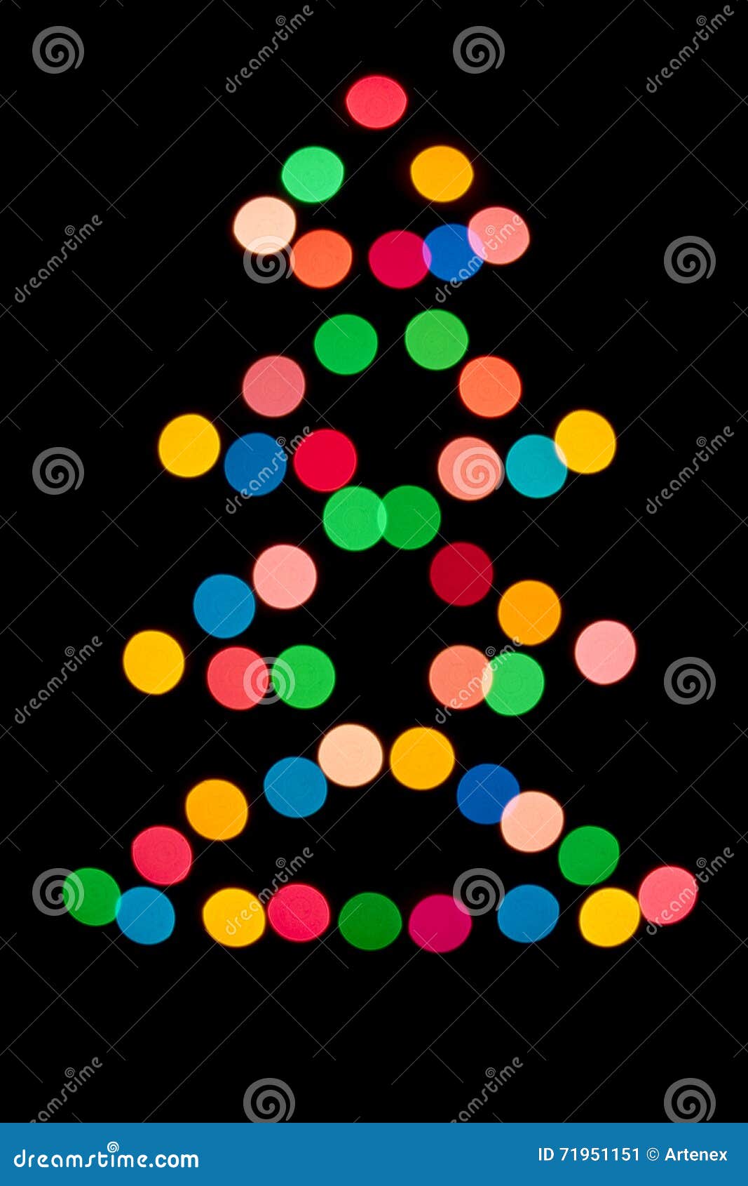 Multicolour Lighting Christmas Tree Stock Image - Image of defocused ...