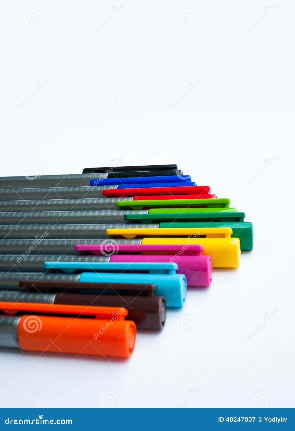 Multicolour Marker on White Background Stock Image - Image of paper ...