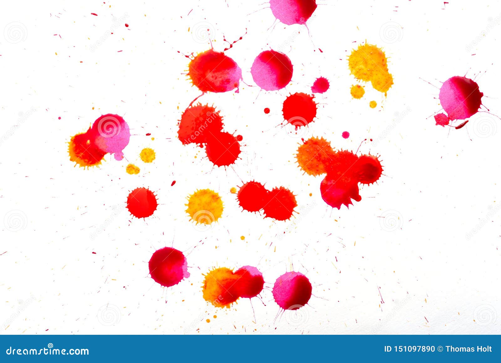 Multicolour Paint Splash on White Canvas. Splatter Isolated from ...