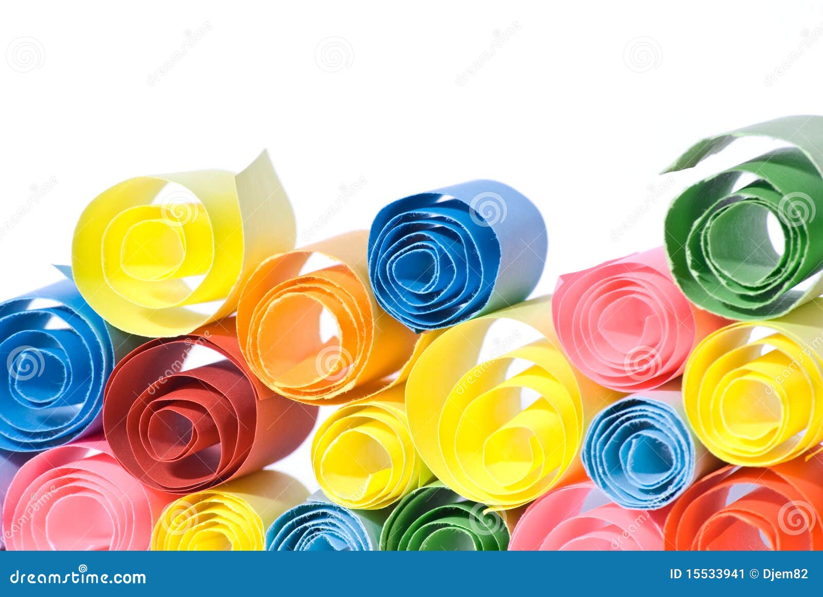 Multicolour papers. stock image. Image of yellow, roll - 15533941