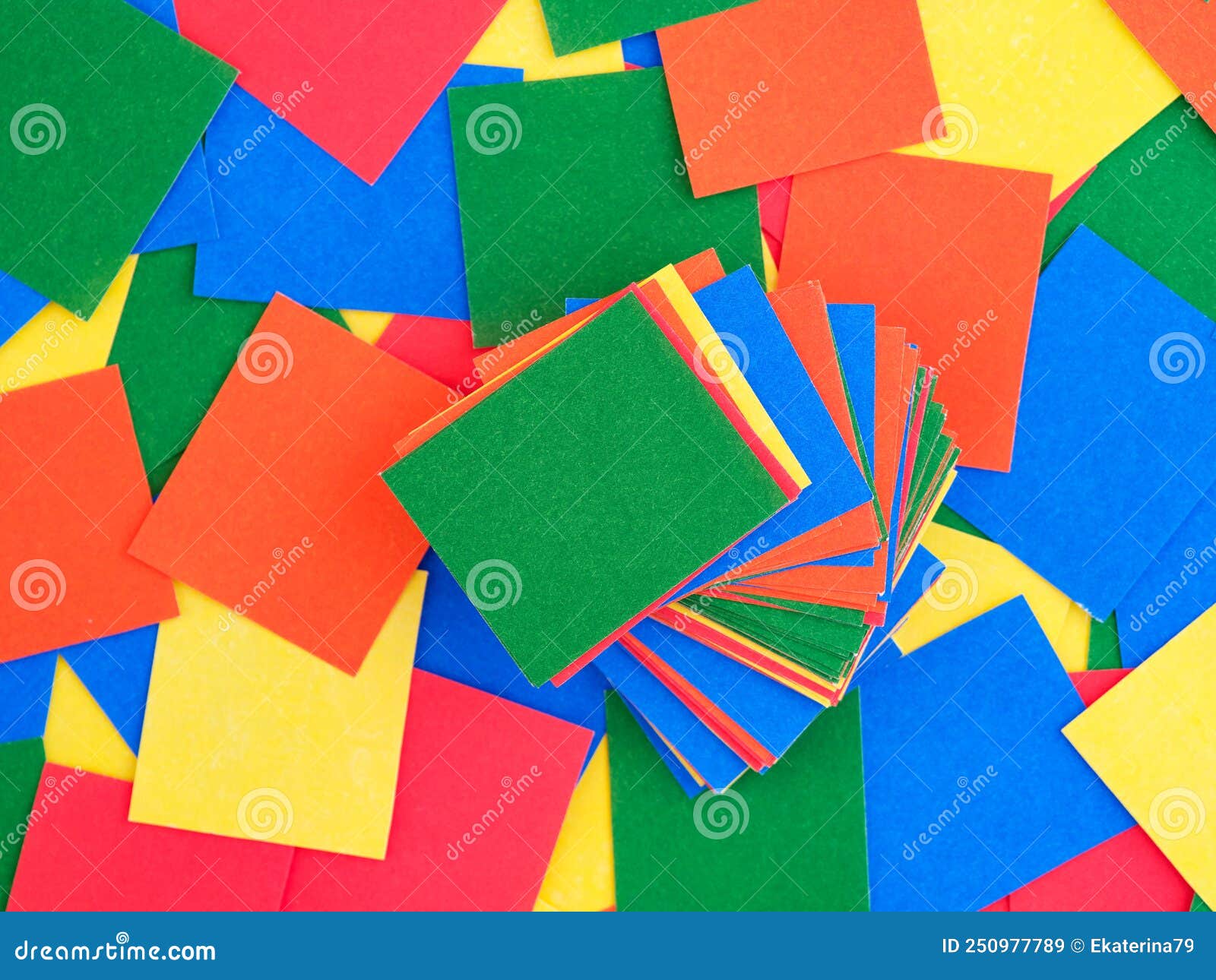 Multicolour Pieces of Paper in Stack on a Background of Multicolour ...