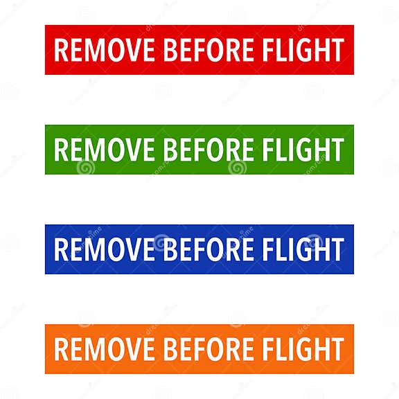 Multicolour Remove before Flight Tags Stock Vector - Illustration of ...