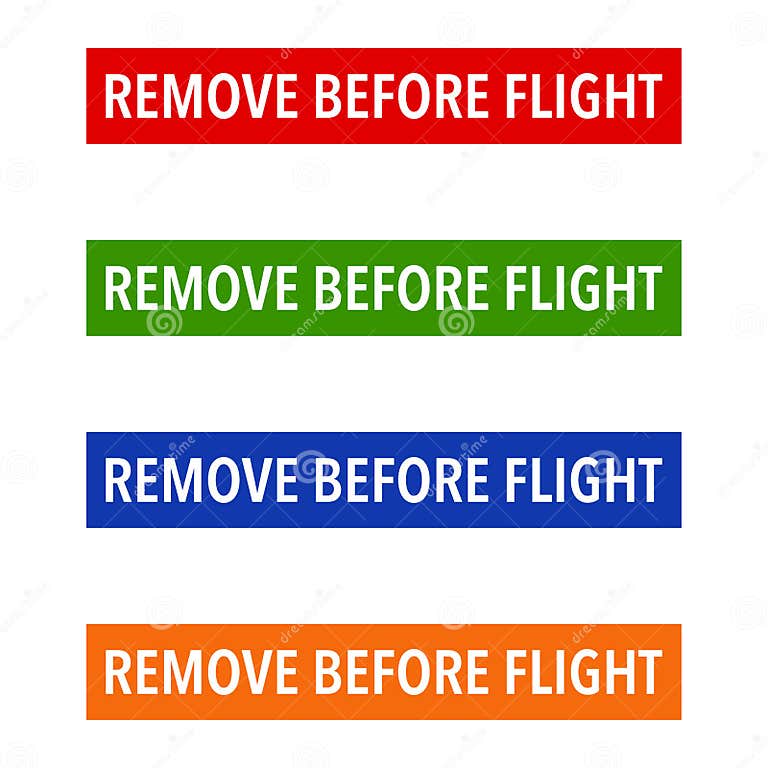 Multicolour Remove before Flight Tags Stock Vector - Illustration of ...