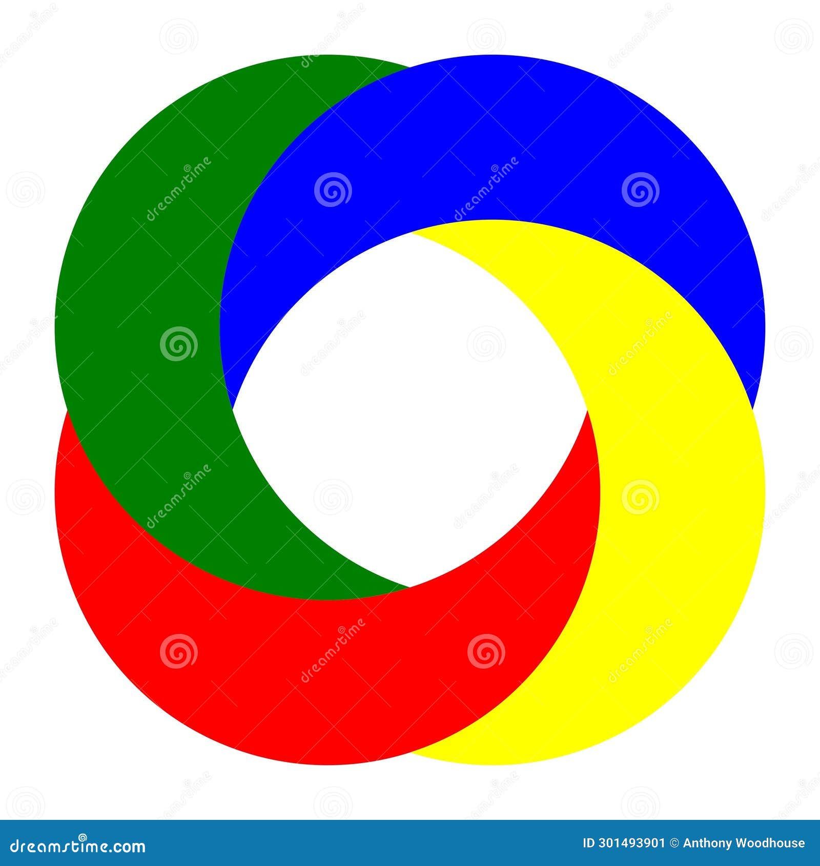 Multicolour Vector Graphic of Interlocking and Interwoven Moon Shapes ...